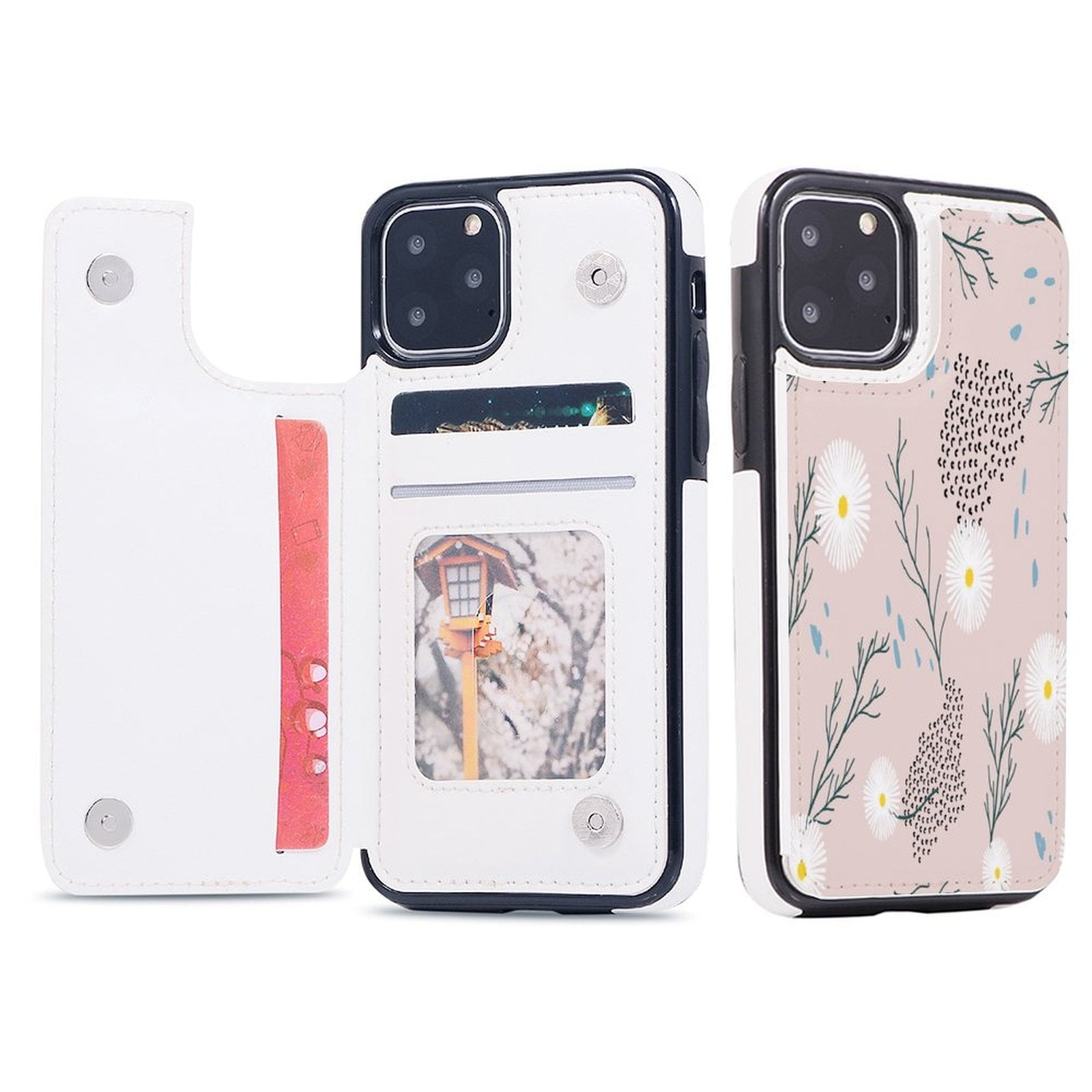 Dandelion Pattern Leather Wallet Case for iPhone 16 15 14 13 12 11 Pro ...