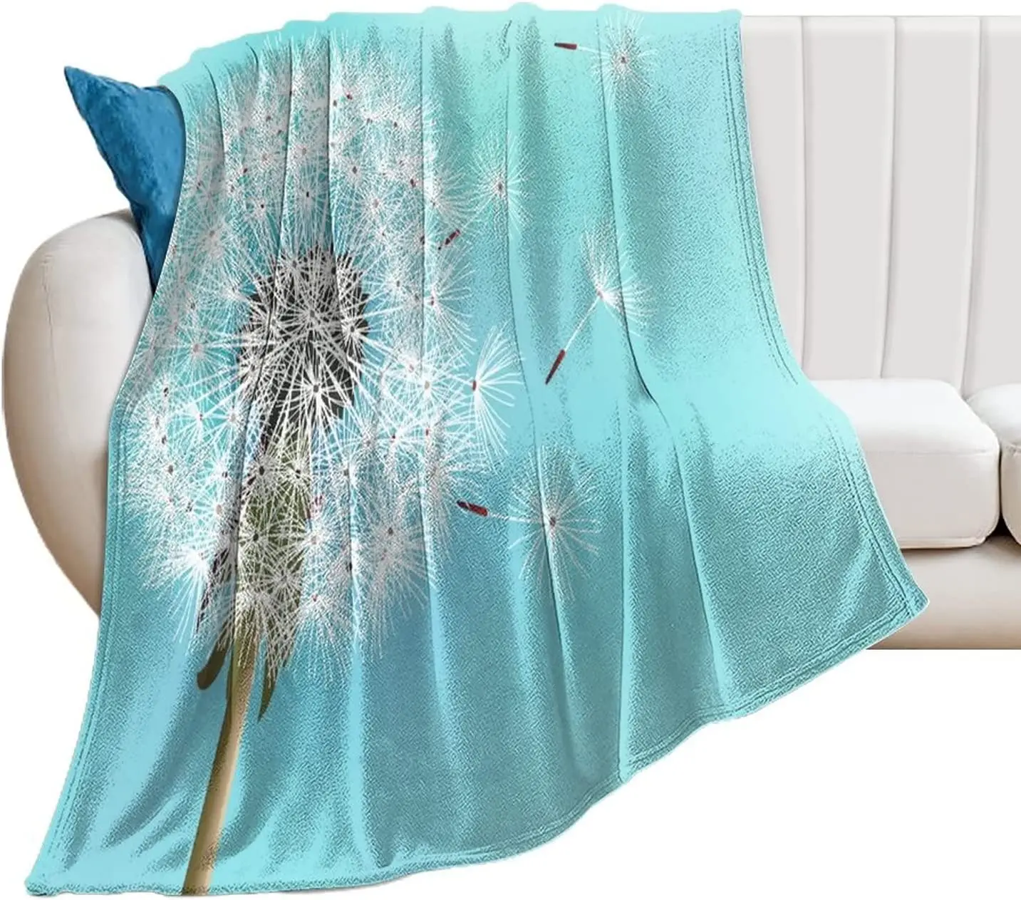 Dandelion Plant Flannel Throw Blanket Lightweight Soft Cozy Warm for ...