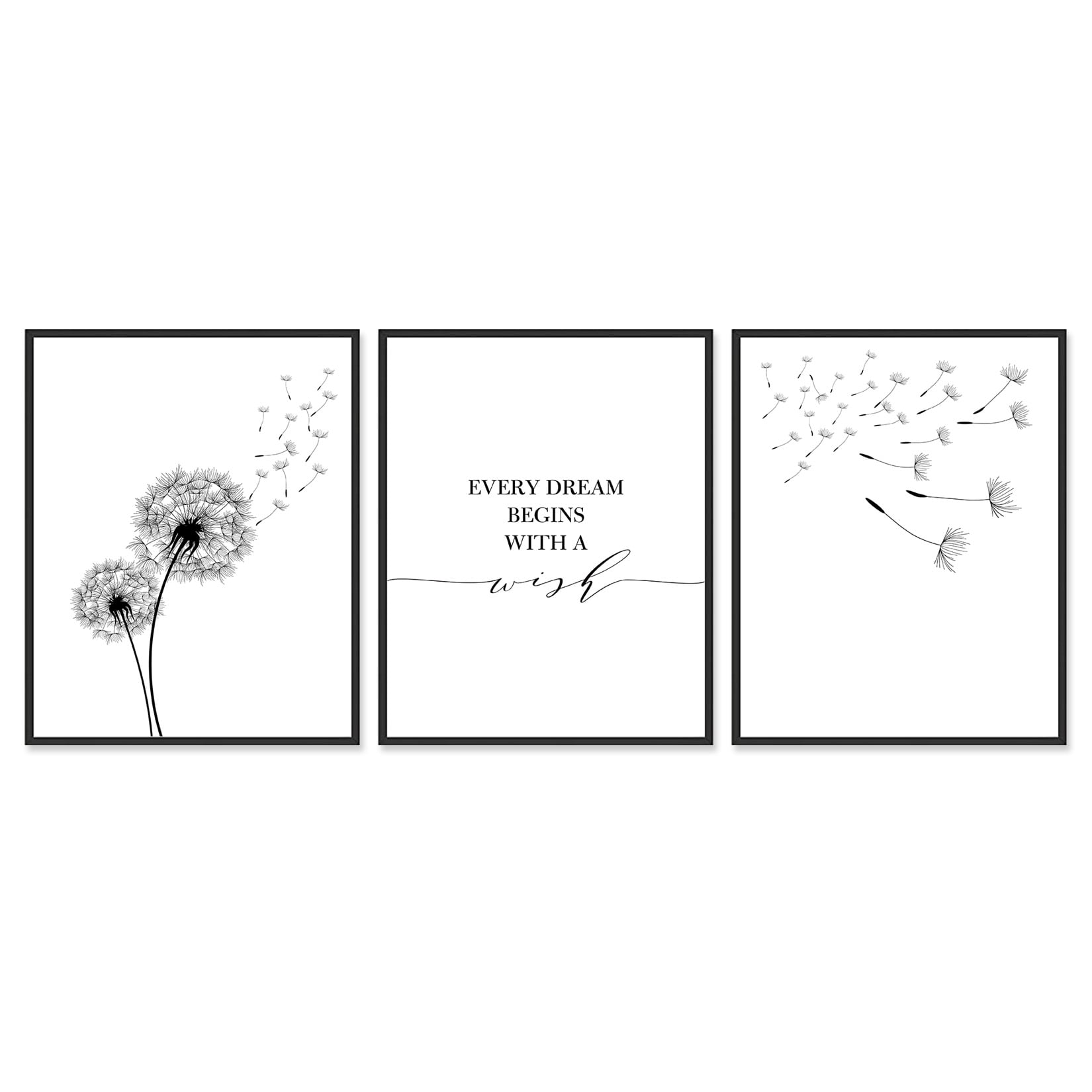 Dandelion Plant Posters for Bedroom, 11x14 Canvas Prints Unframed Set ...