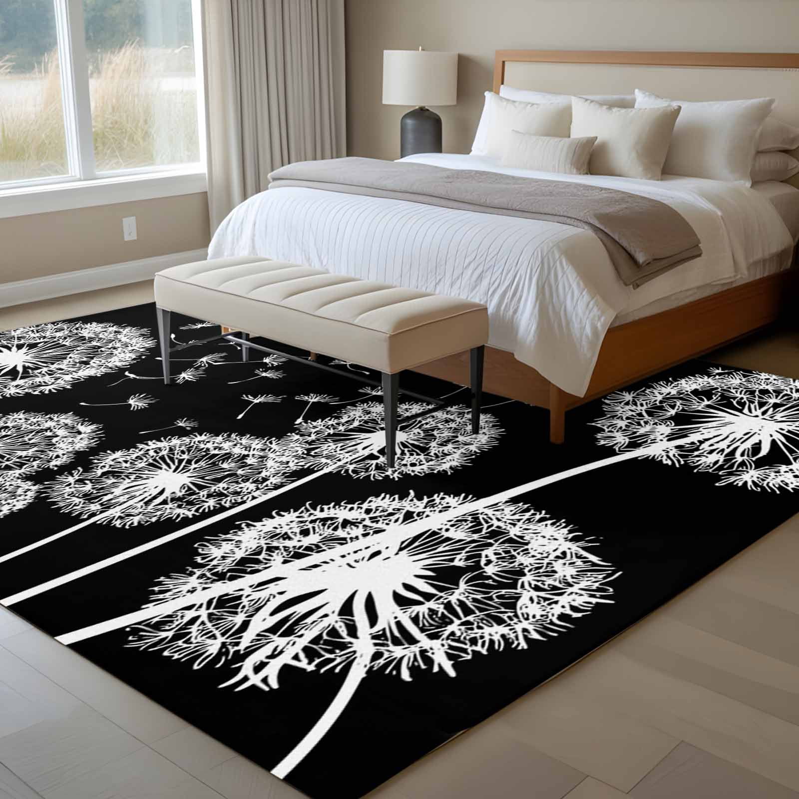 Dandelion Plants 6x9 Rug for Dining Room Table and Chair Setup, Vintage ...