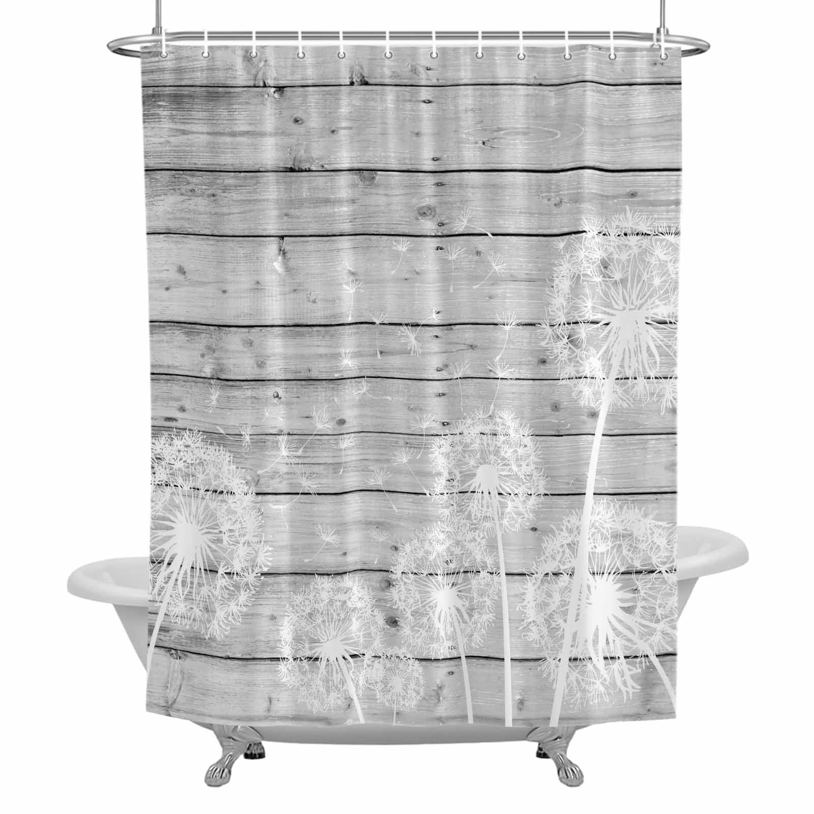 Dandelion Plants Shower Curtain for Bathroom, Vintage White Dandelions ...