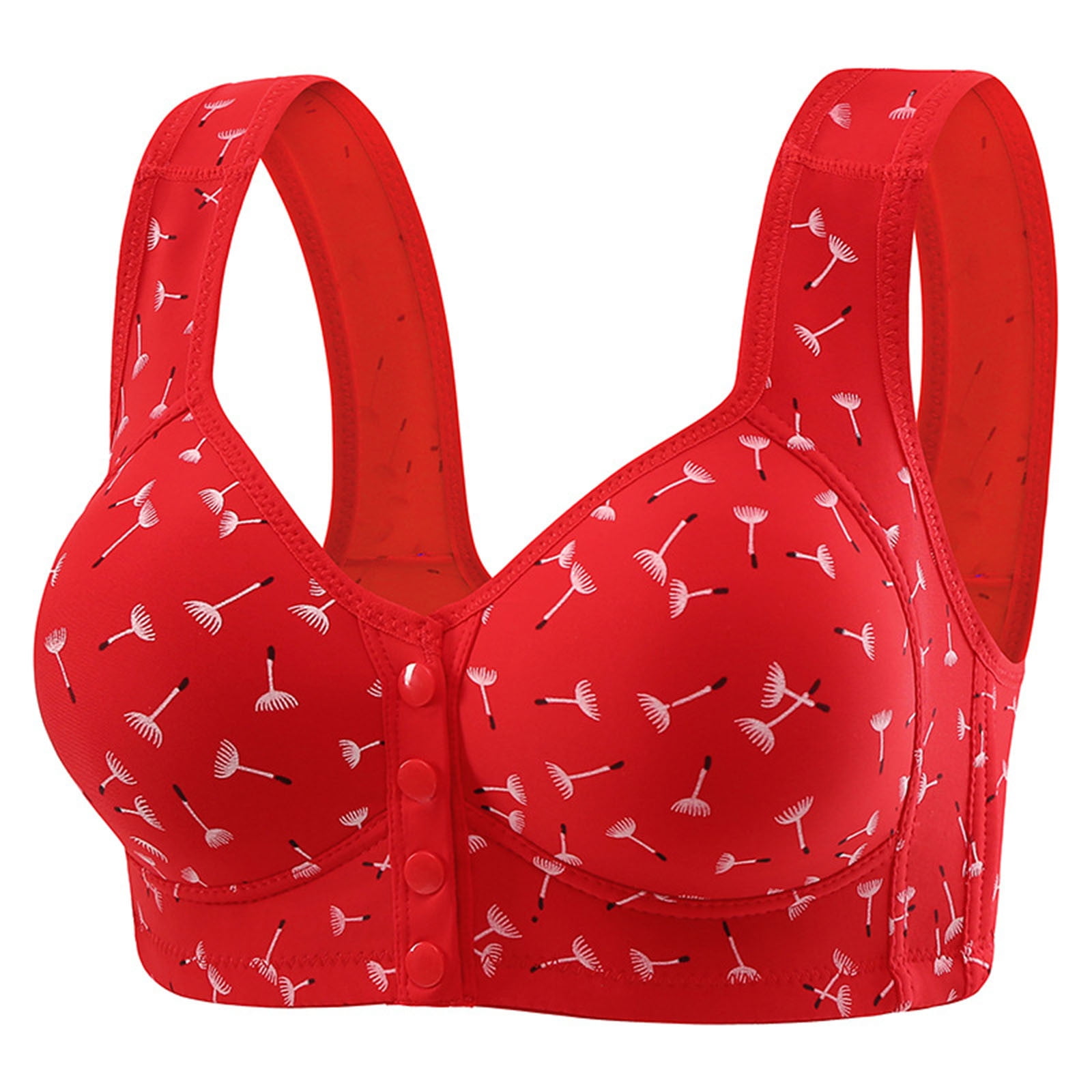 Dandelion Print Bras for Women Front Closure Push up Bra No Underwire ...