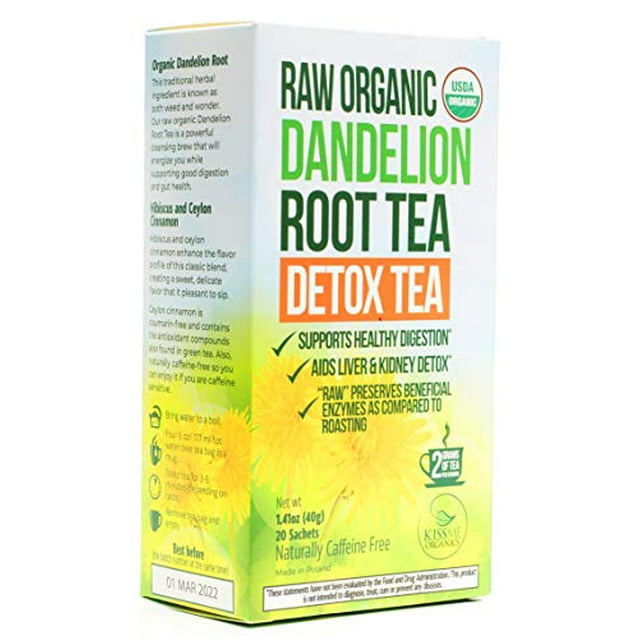Kiss Me Organics Dandelion Detox 20 Tea Bags Dandelion Root Digestive ...