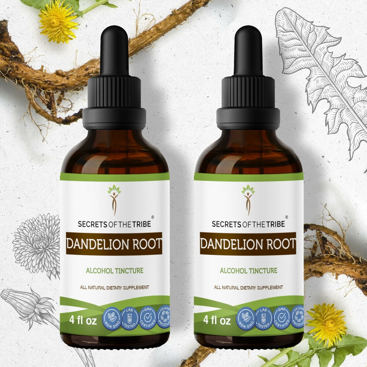 Dandelion Root Tincture Alcohol Extract, Dandelion (Taraxacum ...