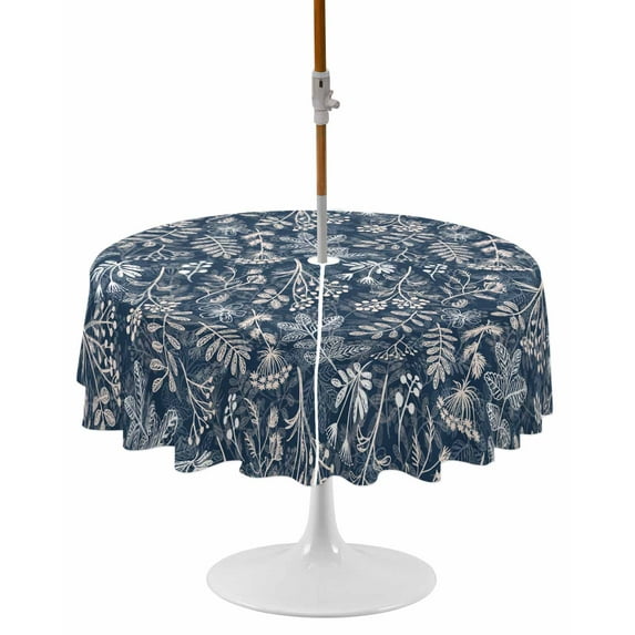 Dandelion Round Outdoor Tablecloth, Waterproof Table Cloth Cover with ...