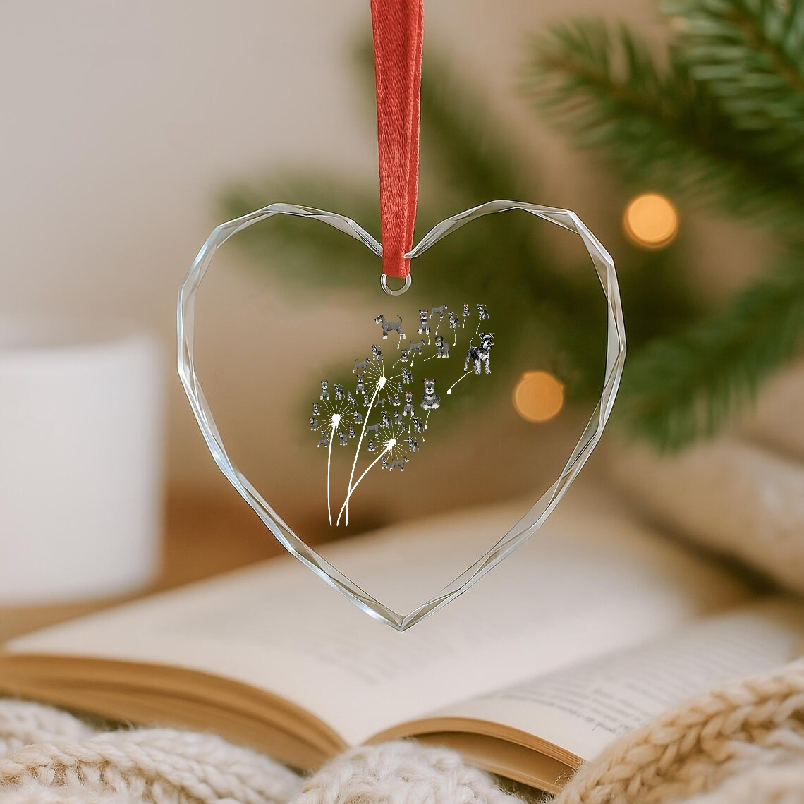 Dandelion Schnauzer Flower Floral Miniature Schnauzer Tree Ornament ...