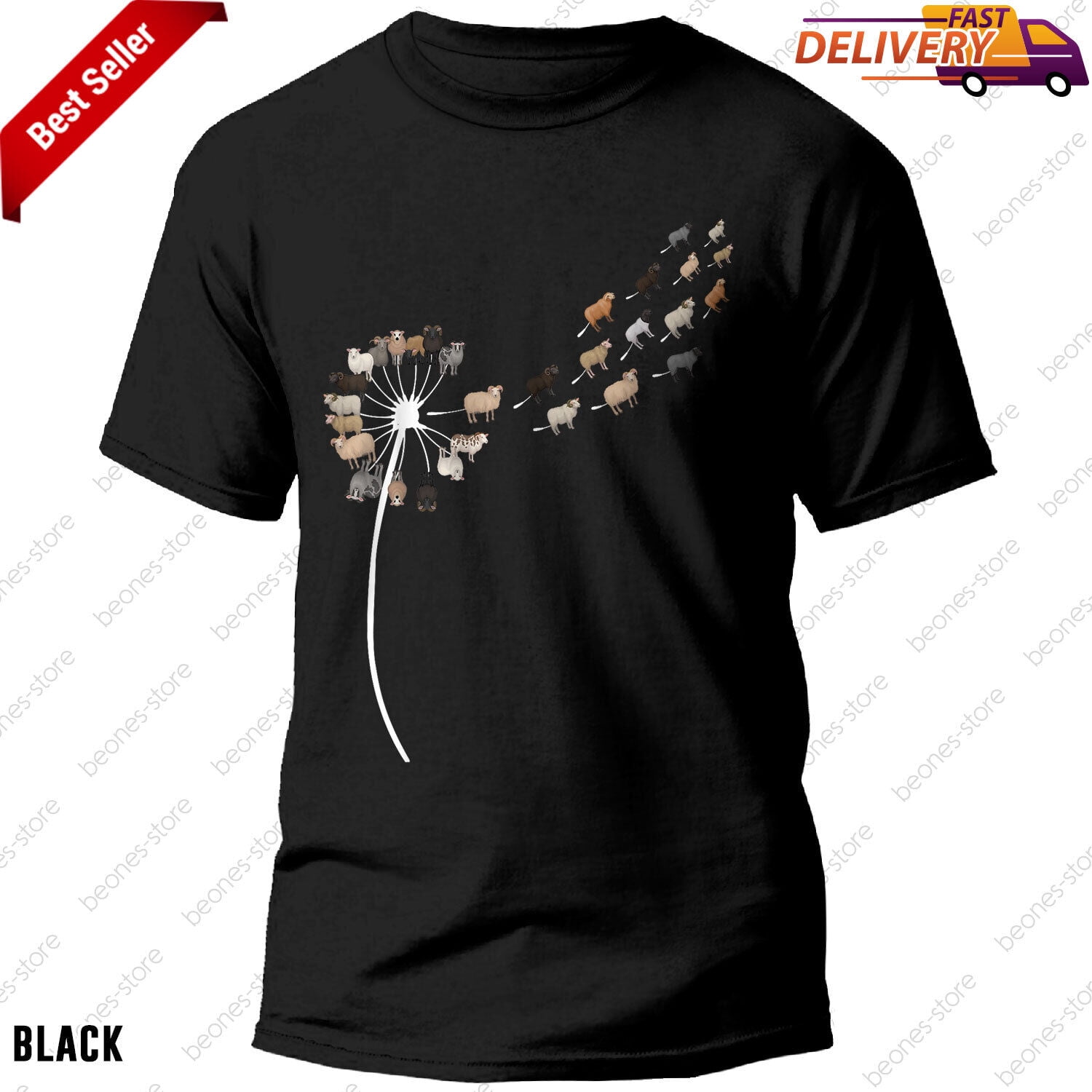 Dandelion Sheep Lover T-Shirt for Women Cute Animal Sheep Design Gift ...