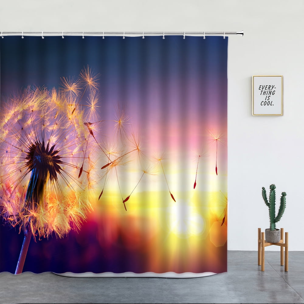 Dandelion Shower Curtains Spring Rural White Flowers Natural Floral ...
