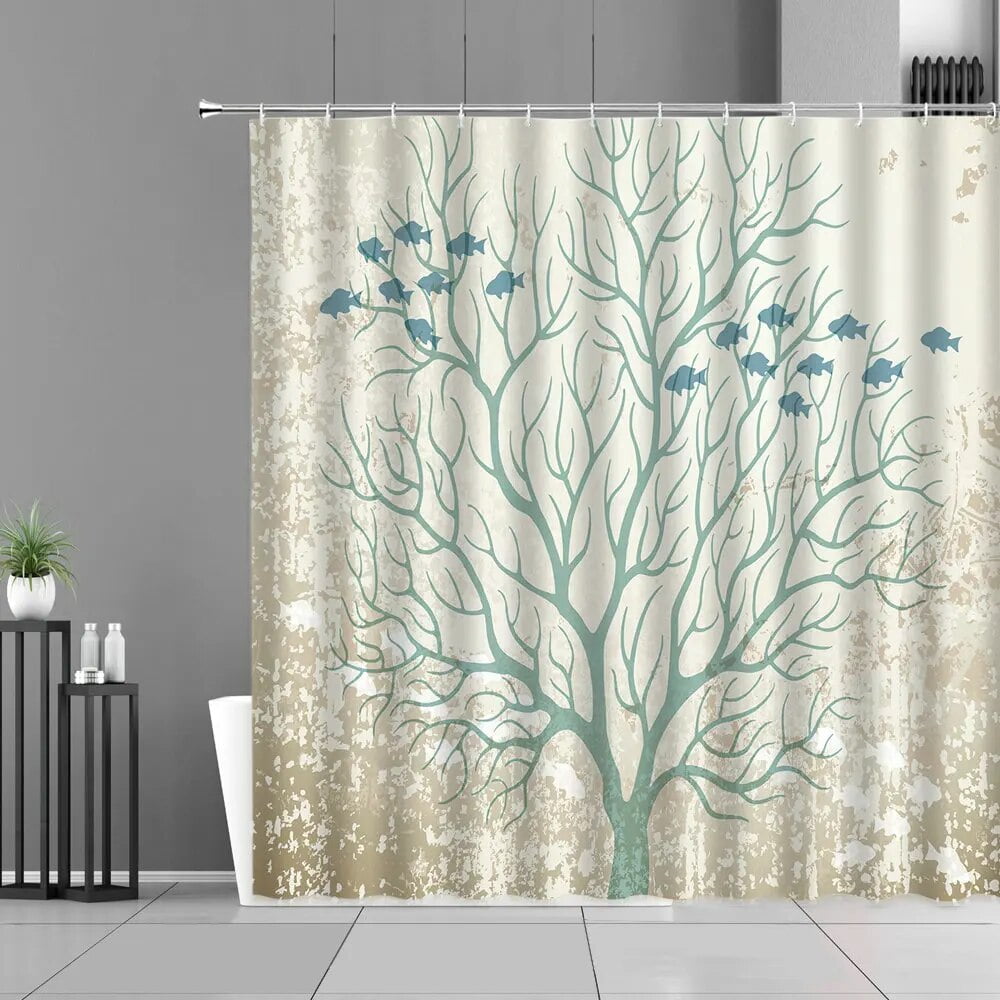 Dandelion Shower curtains Set Plant Flowers Pink Cherry Forest Tree ...