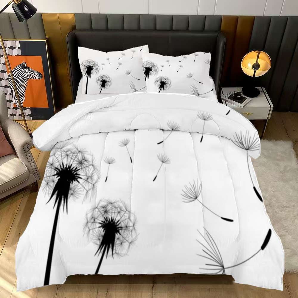 Dandelion Silhouette Comforter Set King Size Bedding Set For Travl ...