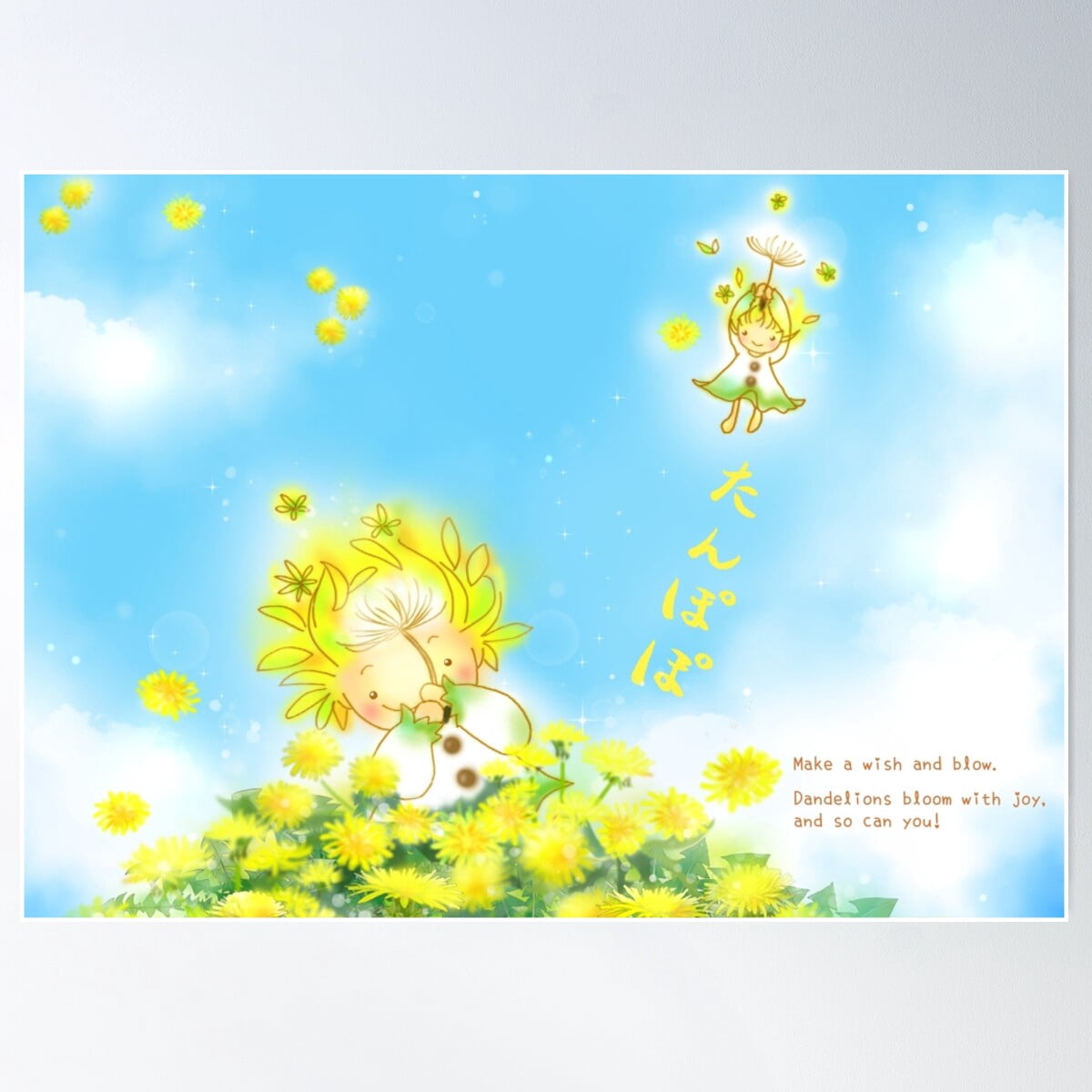Dandelion Spirit: Wishes & Joy Poster Wall Art, Modern Wall Decor For ...