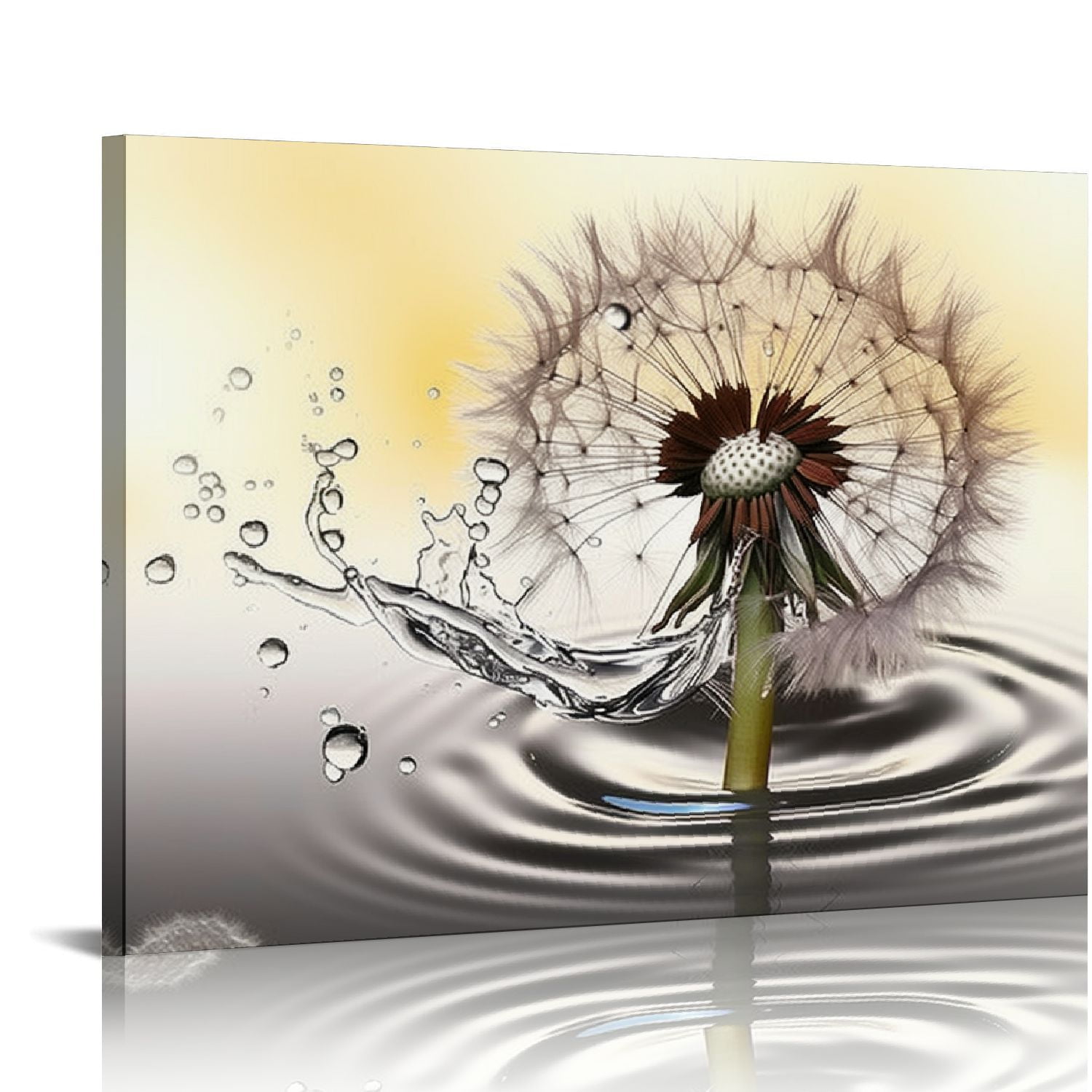 Dandelion Splash in Water - 20x16 Unframed Canvas Print - Serene Water ...