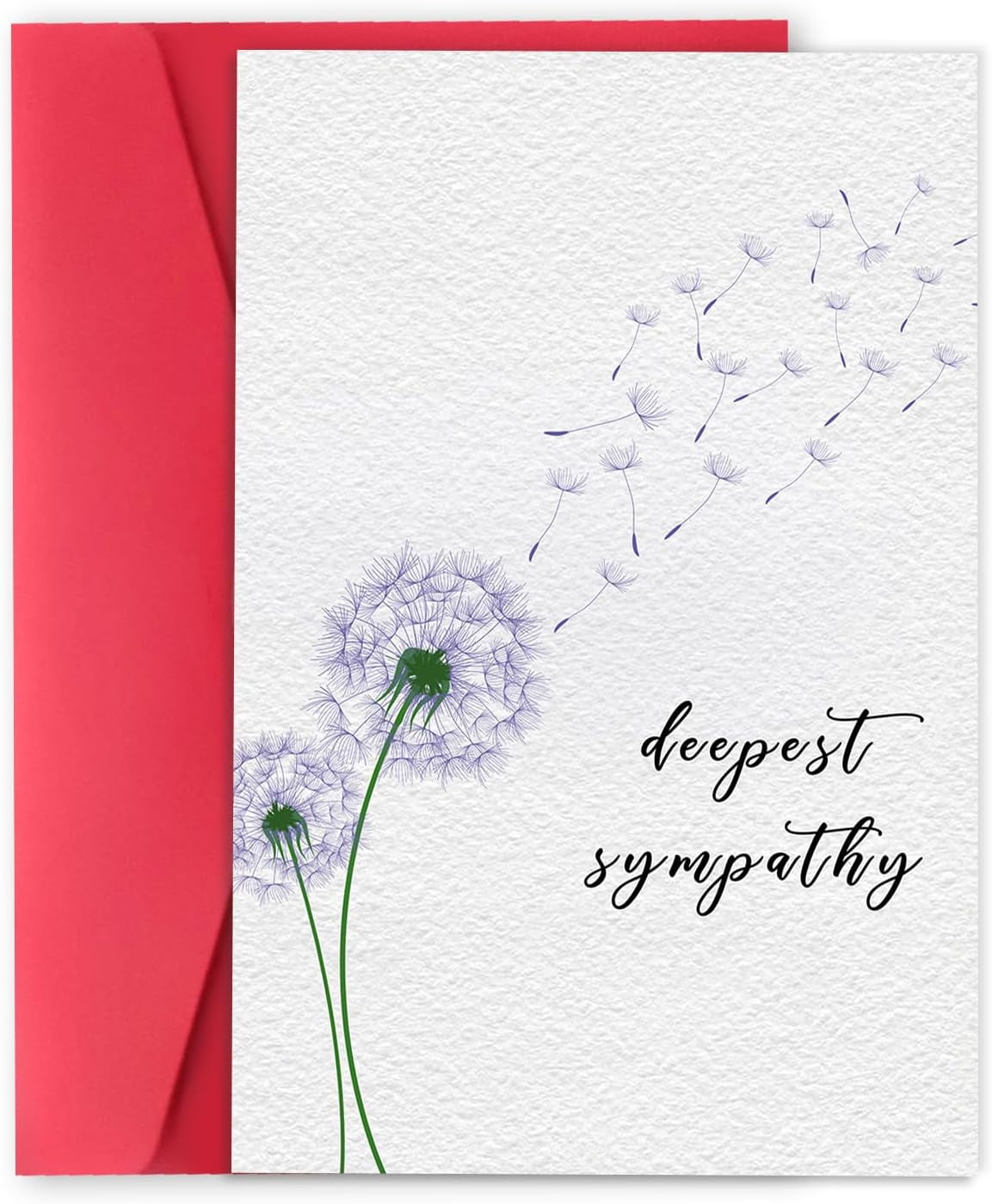 Dandelion Sympathy Card – Deepest Sympathy Wishes – Blank Inside for ...