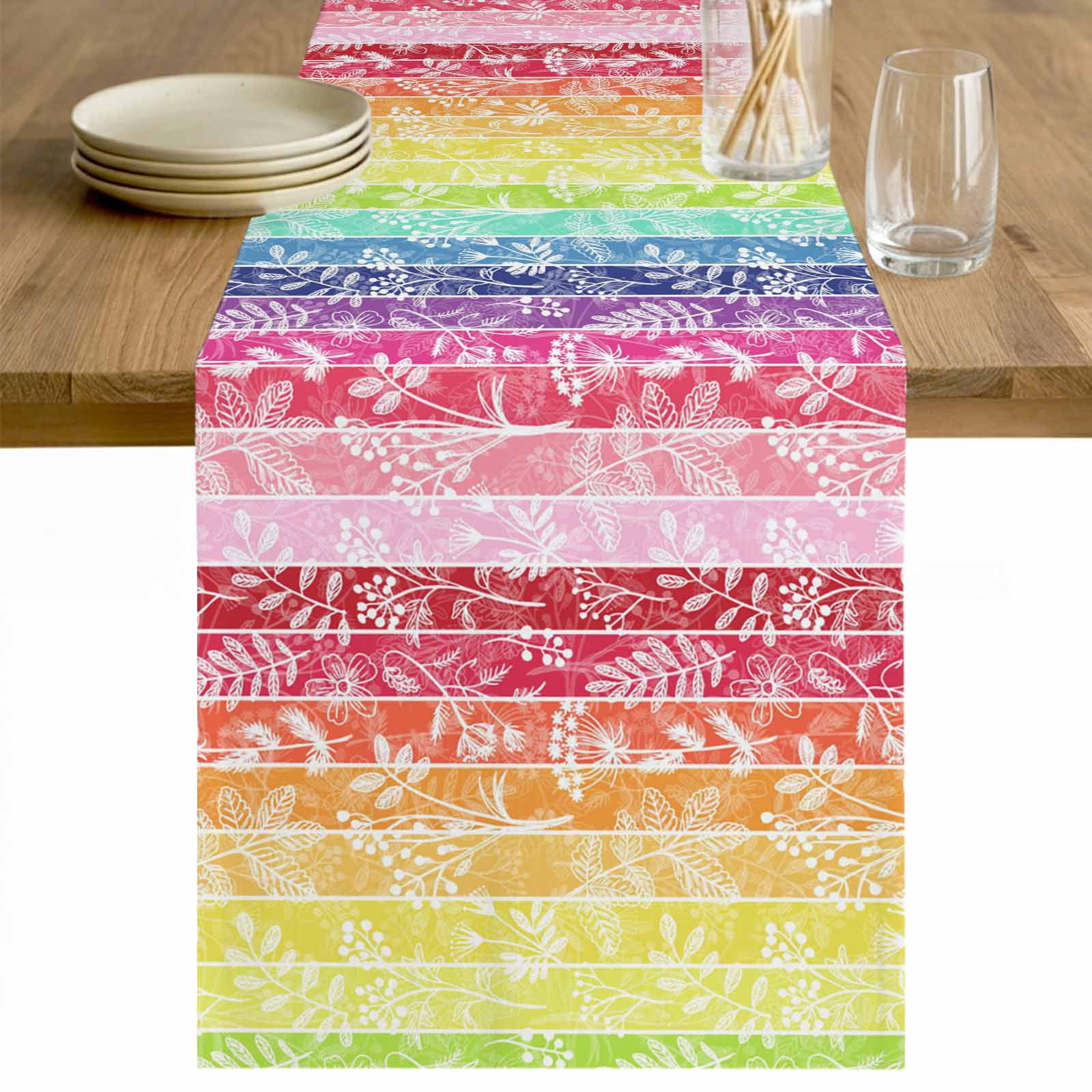 Dandelion Table Runner 48 Inches Long Farmhouse Dress Scarves, Rainbow ...