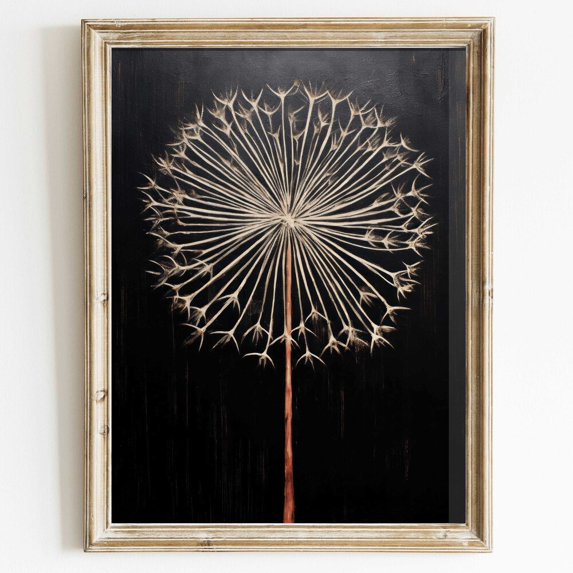 Dandelion Wall Art Vintage Flower Wall Art Rustic Floral Home Decor ...
