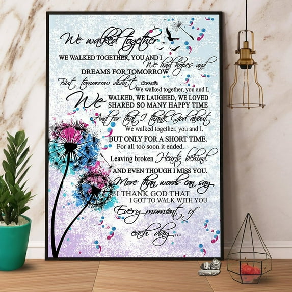 Dandelion We Walked Together You And I Paper Poster No Frame Matte Wall ...