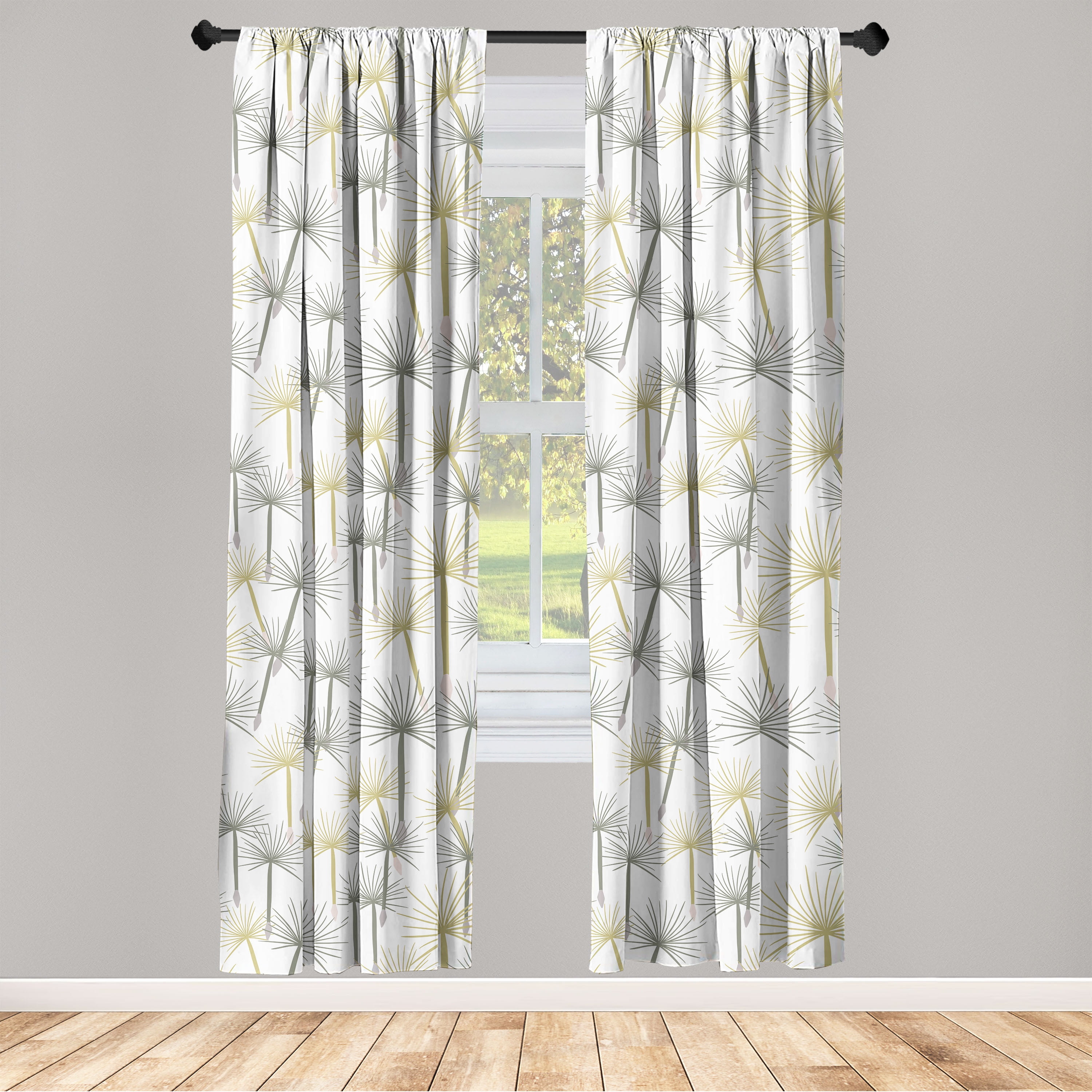 Dandelion Window Curtains, Modern Minimalist Pattern of Spring Flowers ...
