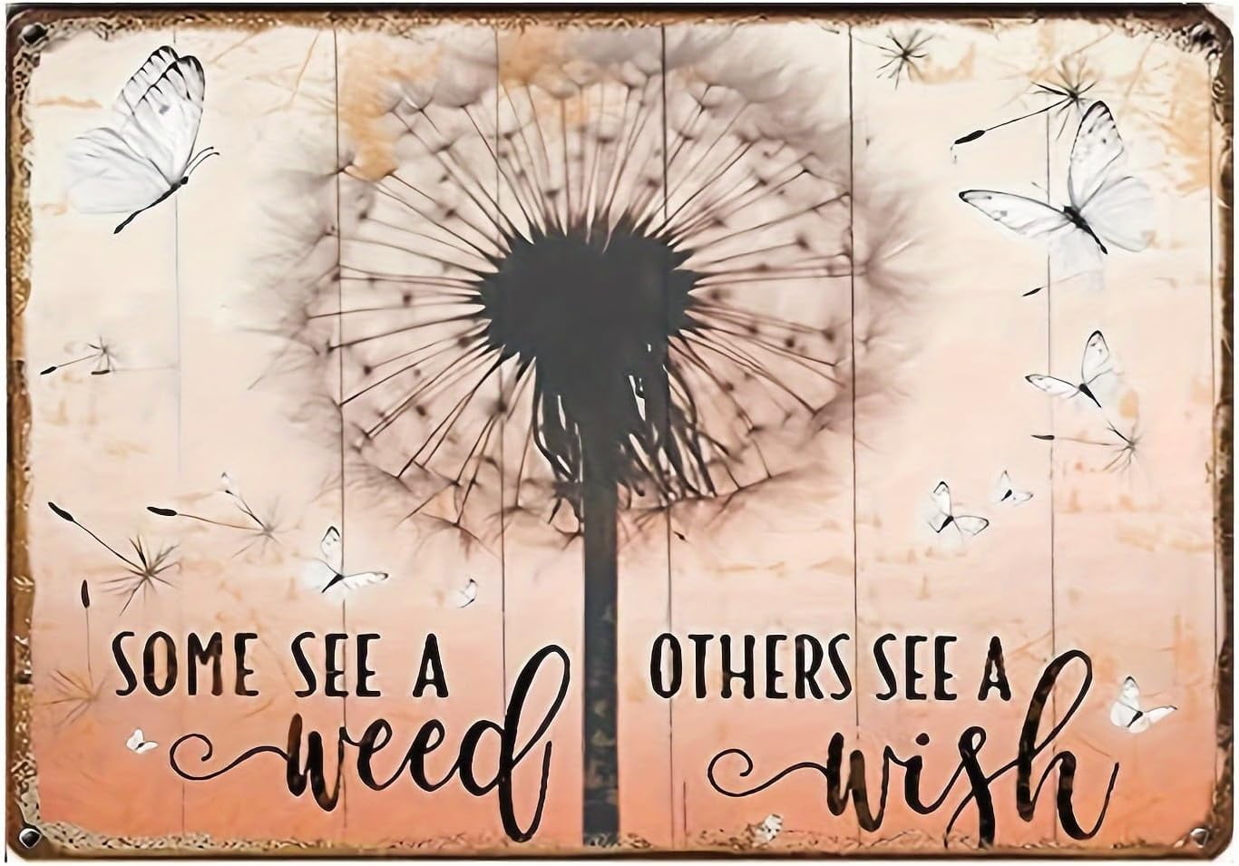 Dandelion Wish Retro Tin Sign - Home & Bar Décor, Versatile 8x12 Wall ...