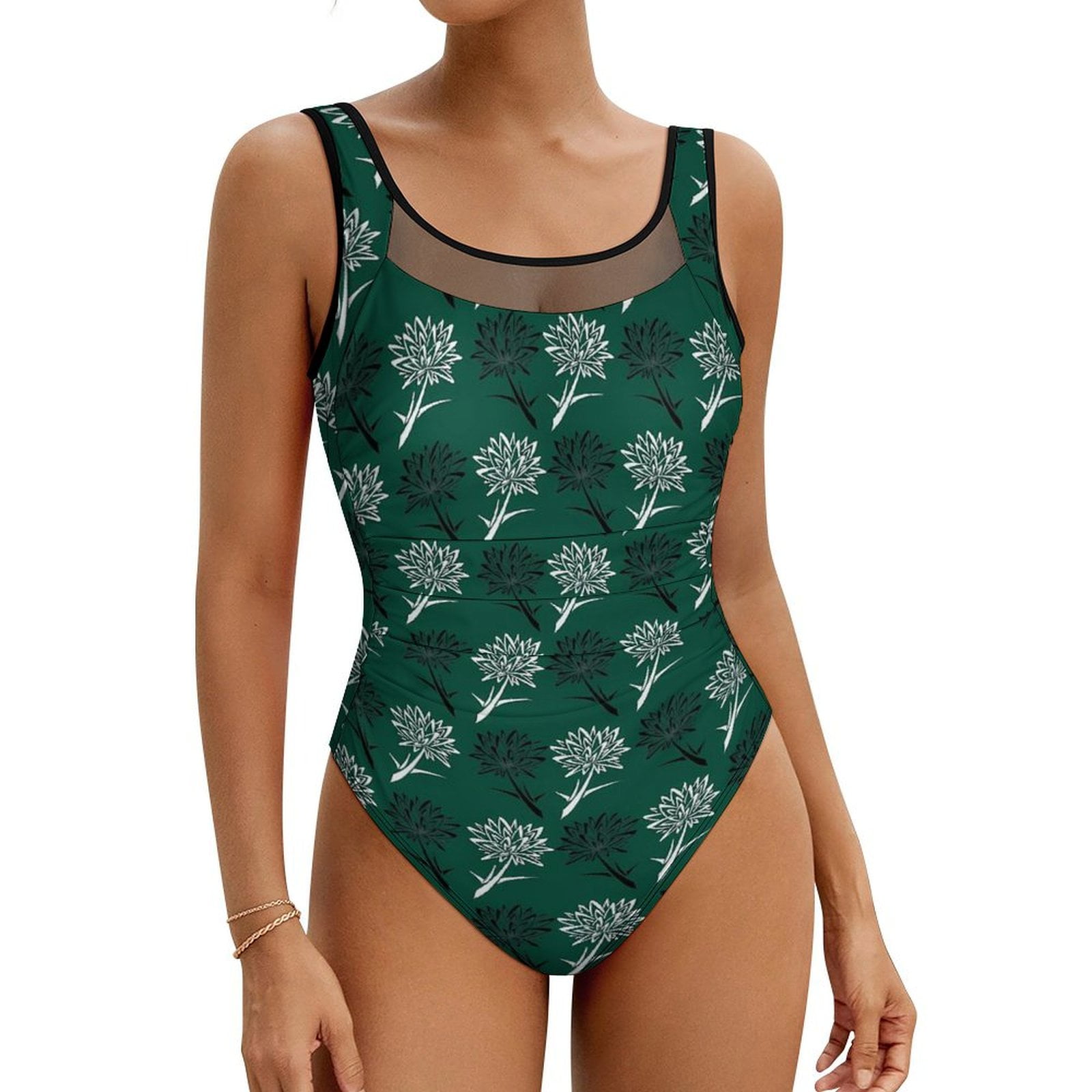 Dandelion Wishes Swimsuit Blue White Push Up Swimwear One Piece Holiday ...