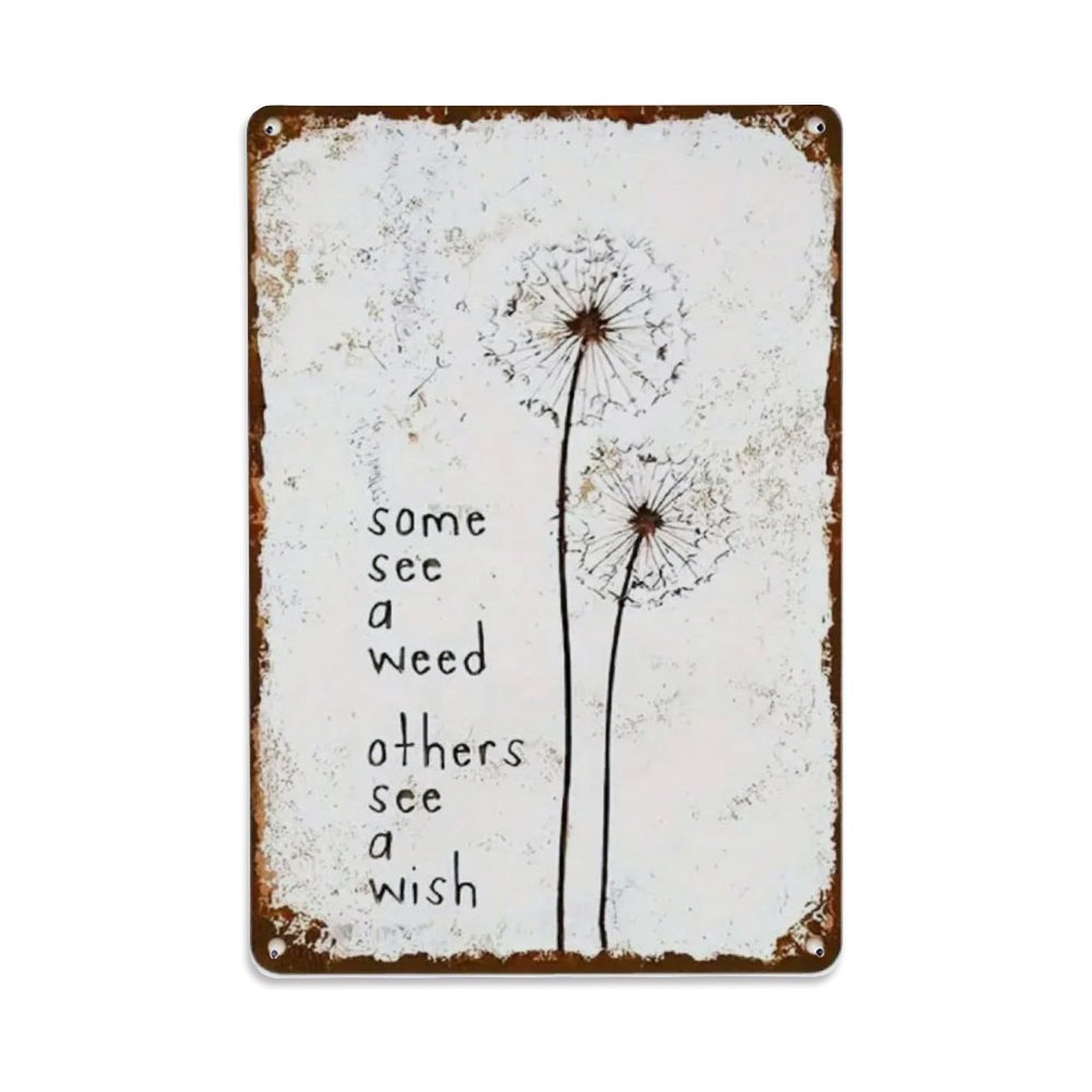 Dandelion Wishing Tin Sign Vintage Metal Sign Office Living Room Bar ...