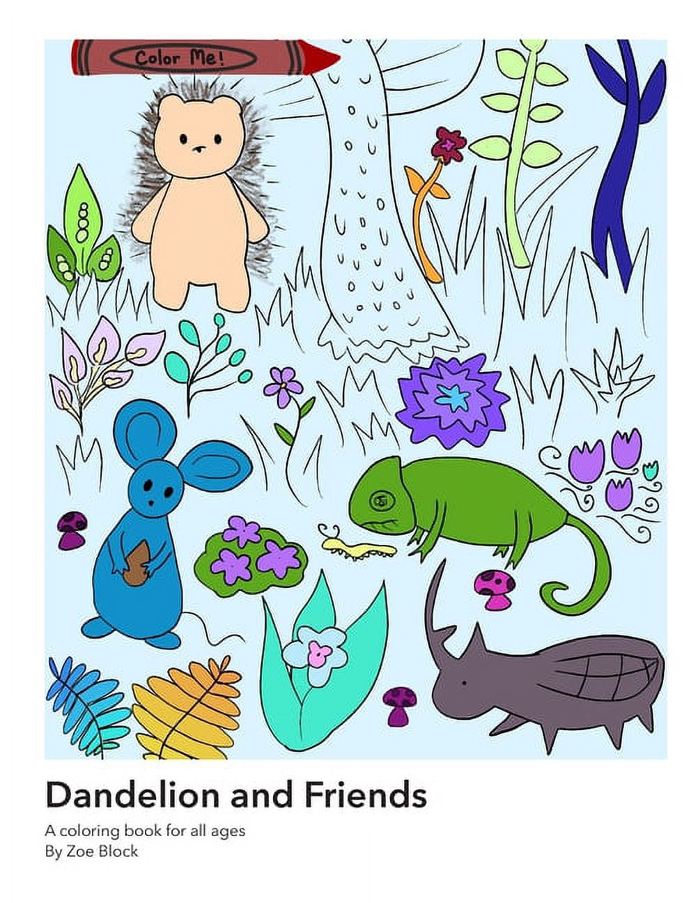 Dandelion and Friends coloring book: Dandelion the Hedgehog coloring ...