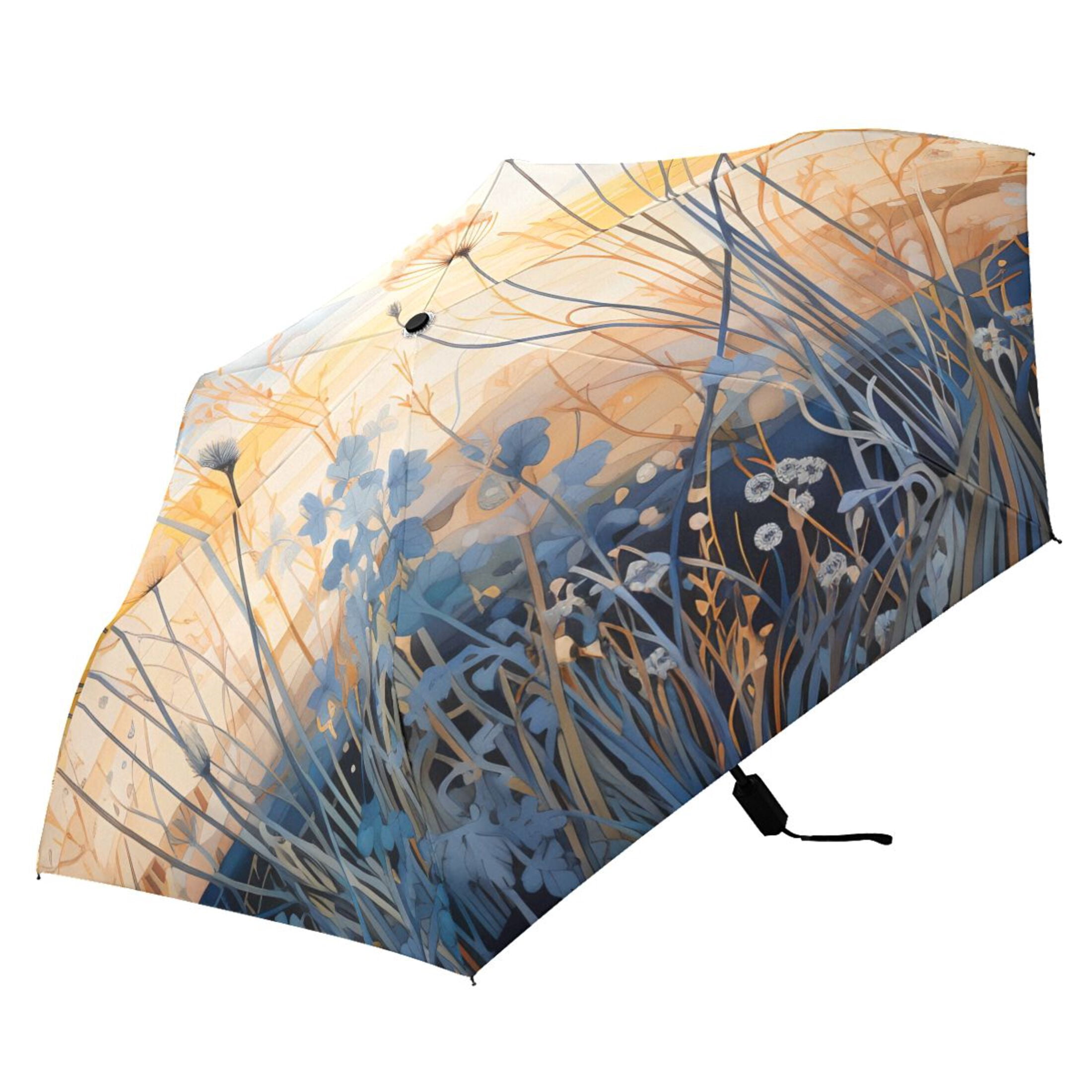 Dandelion and Moon Compact Folding Umbrella for Rain Windproof Travel ...