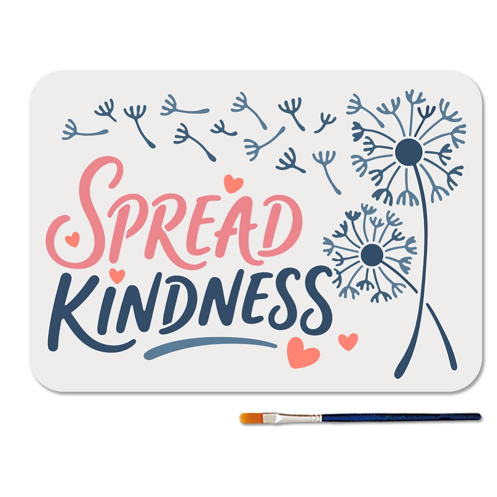 Dandelion and Text Stencils Spread Kindness Stencil for Painting 11.7×8 ...
