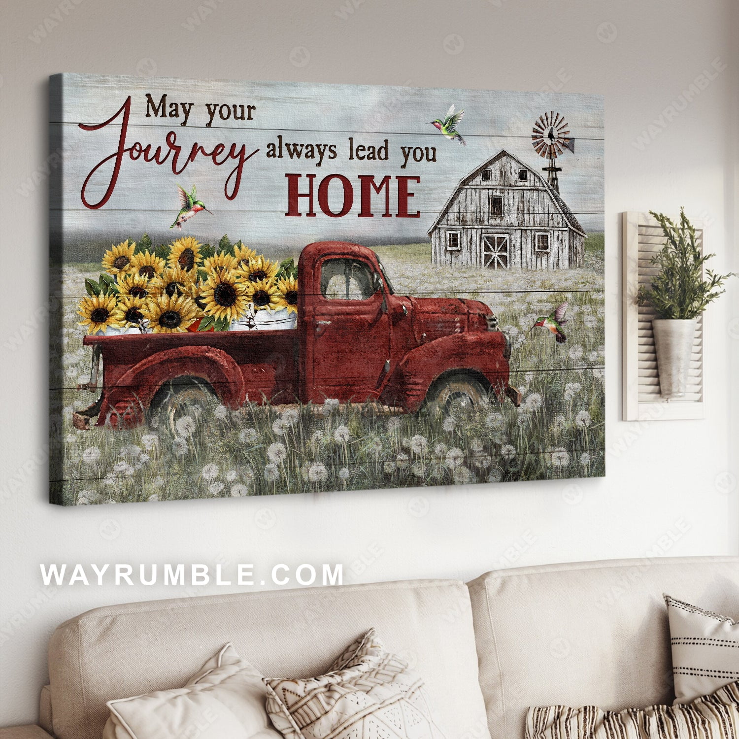 Dandelion field, Watercolor ladybug, May your journey always lead you ...