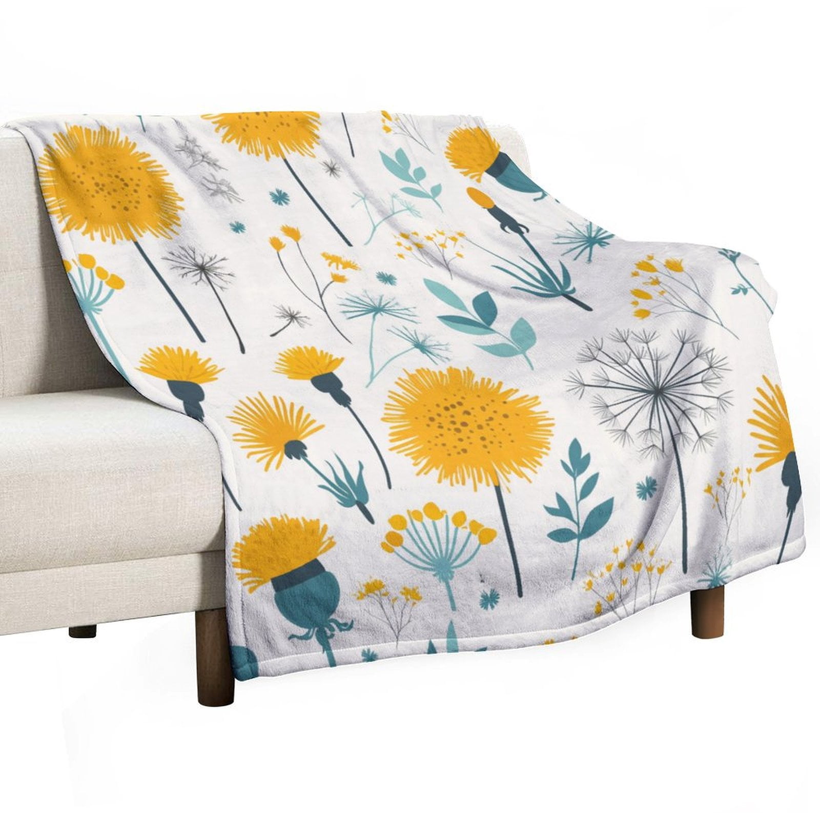 Dandelions Flying Flannel Plush Soft Fluffy Break Nap Blanket Cover ...