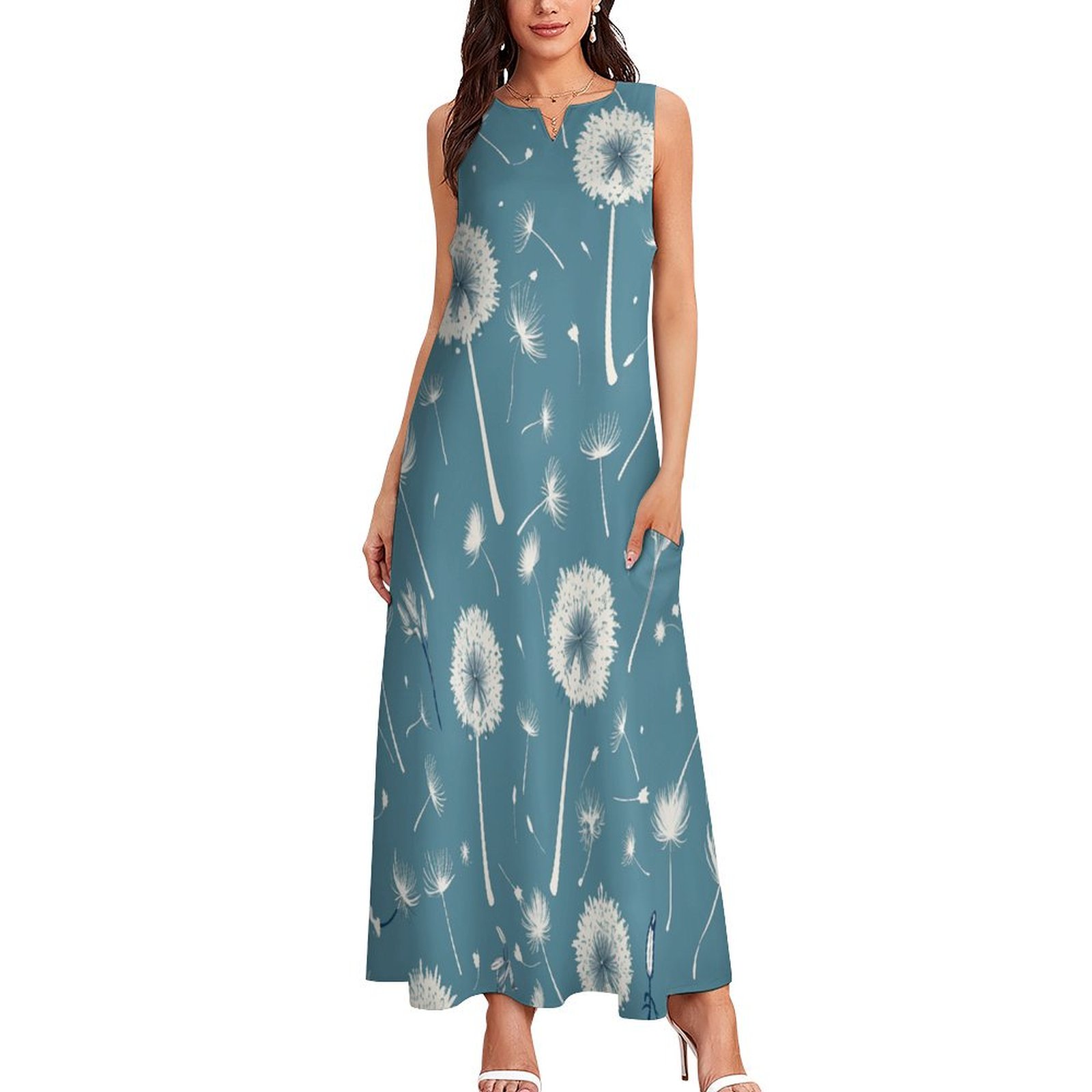 Dandelions Flying Long Dress Bridesmaid Dress Woman Dress Women Summer ...