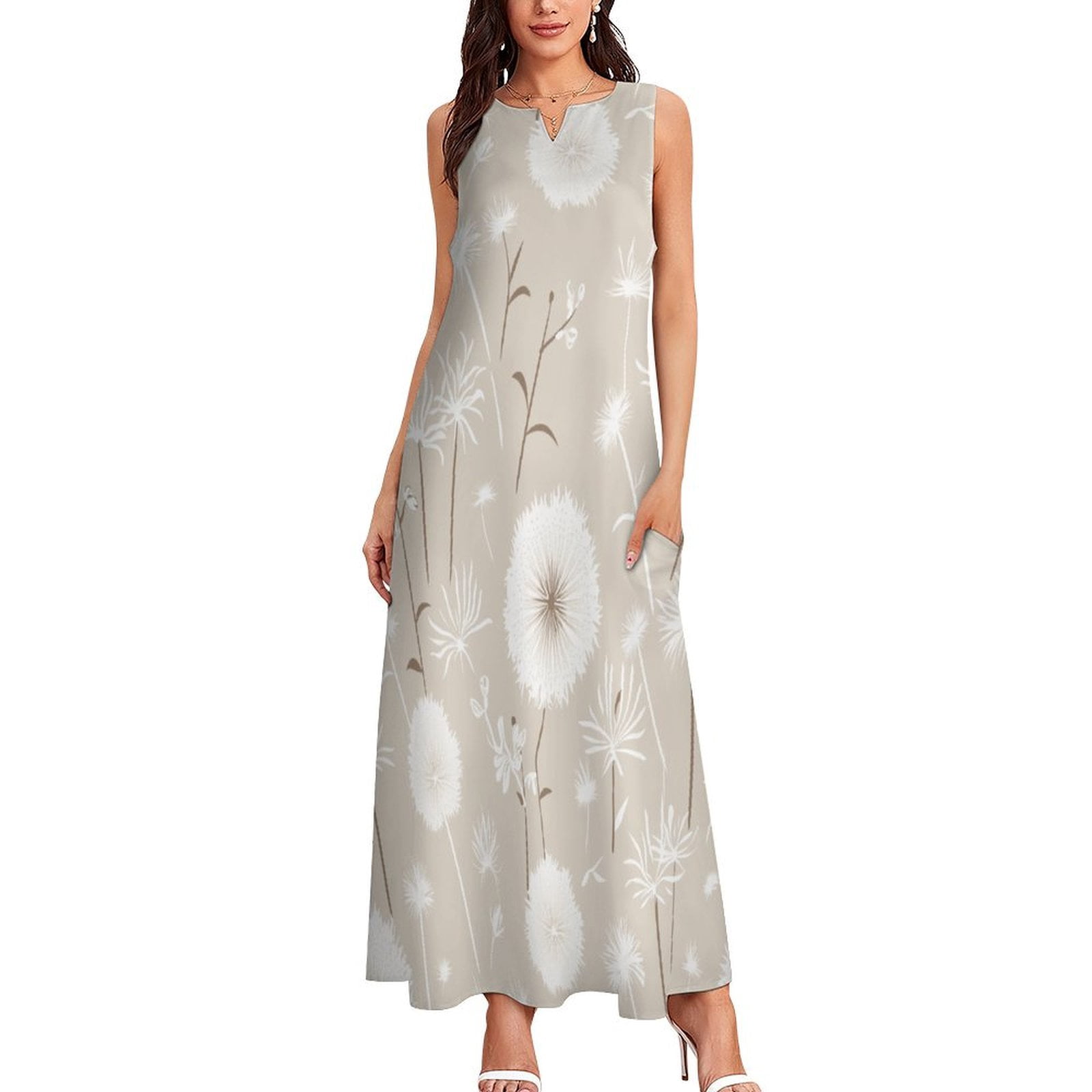 Dandelions Flying Long Dress Bridesmaid Dress Woman Dress Women Summer ...