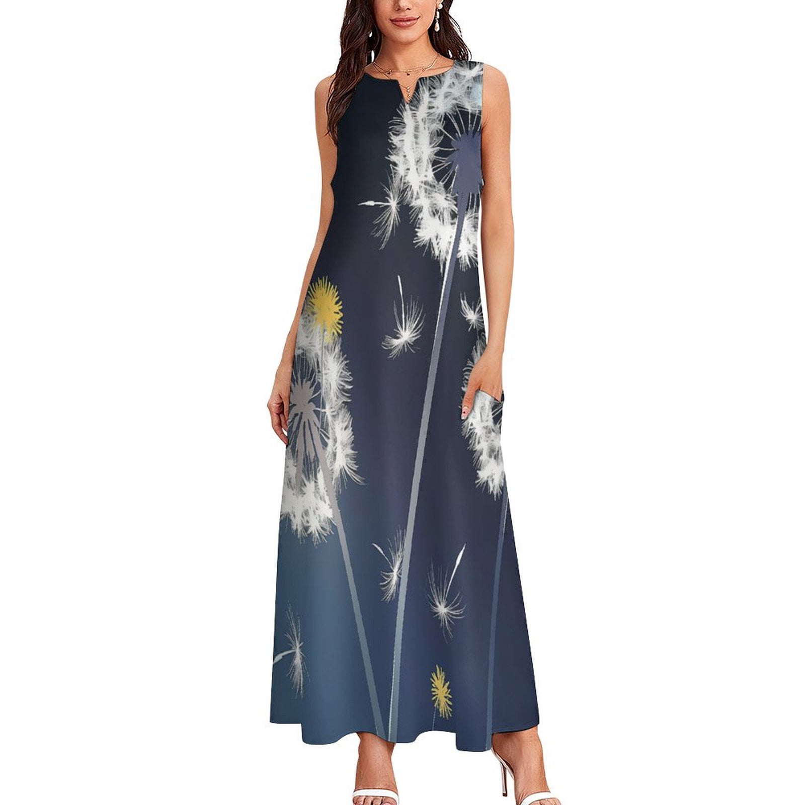 Dandelions Flying Long Dress Bridesmaid Dress Woman Dress Women Summer ...