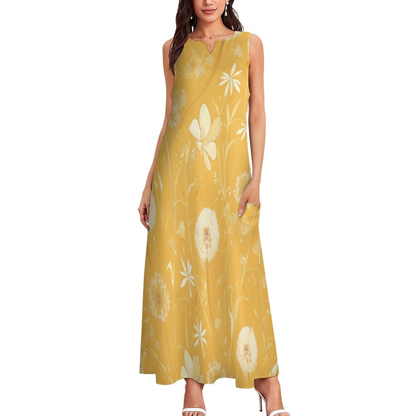 Dandelions Flying Long Dress Female Clothing Prom Dress Dress Women ...