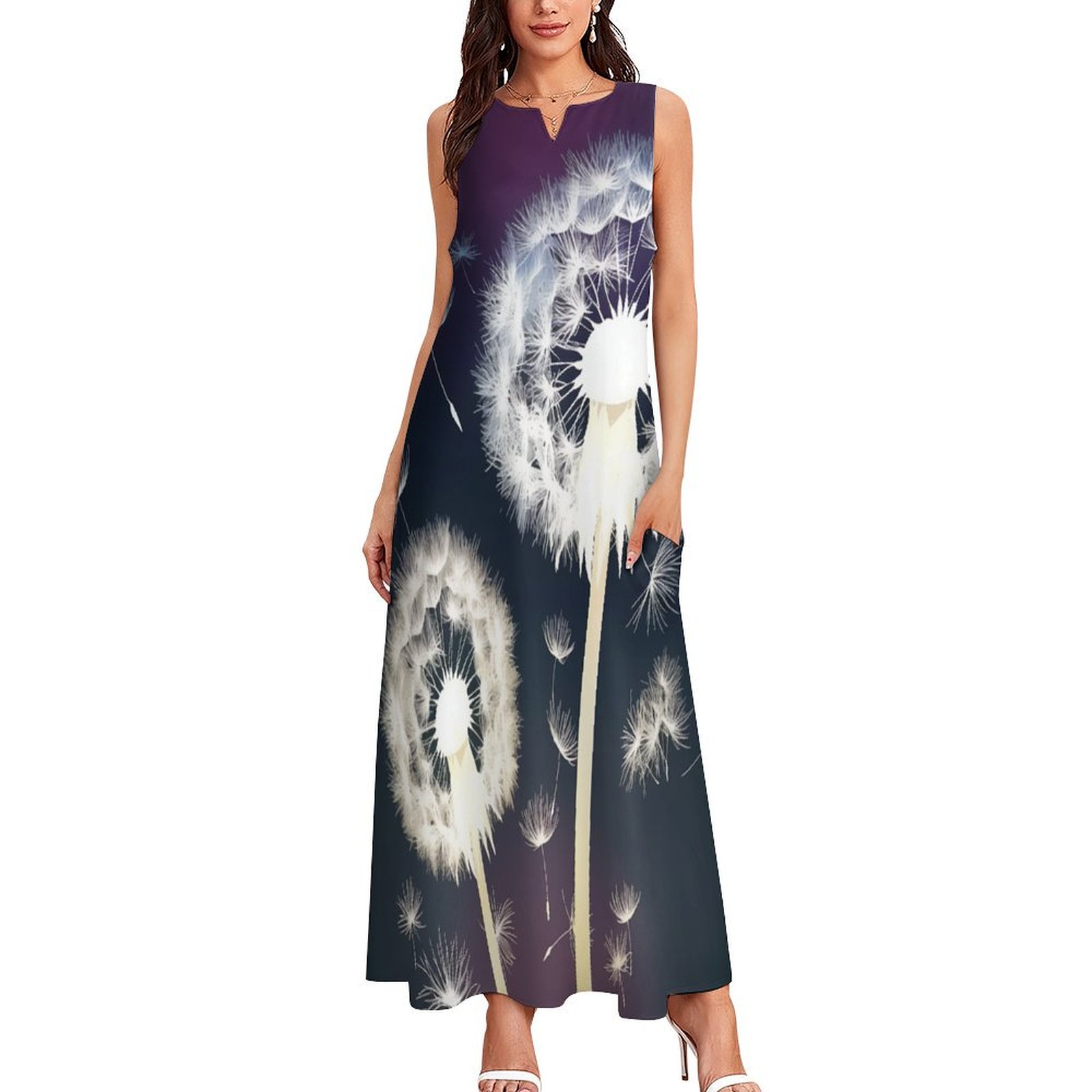 Dandelions Flying Long Dress Female Clothing Prom Dress Dress Women ...