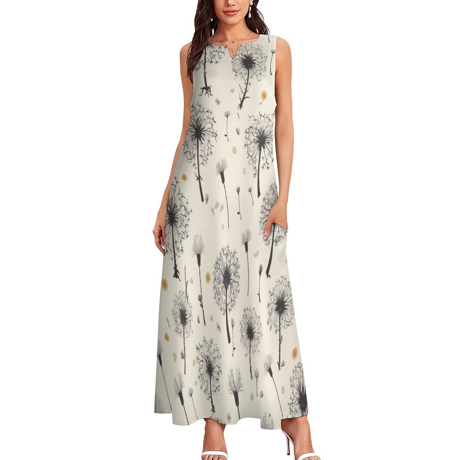 Dandelions Flying Long Dress Female Clothing Prom Dress Dress Women ...
