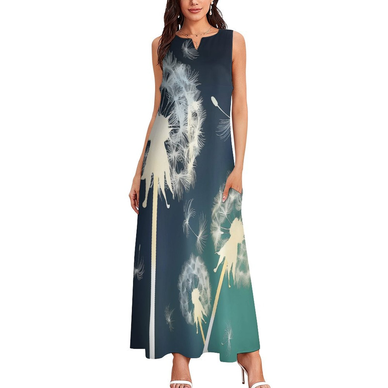 Dandelions Flying Long Dress Female Clothing Prom Dress Dress Women ...