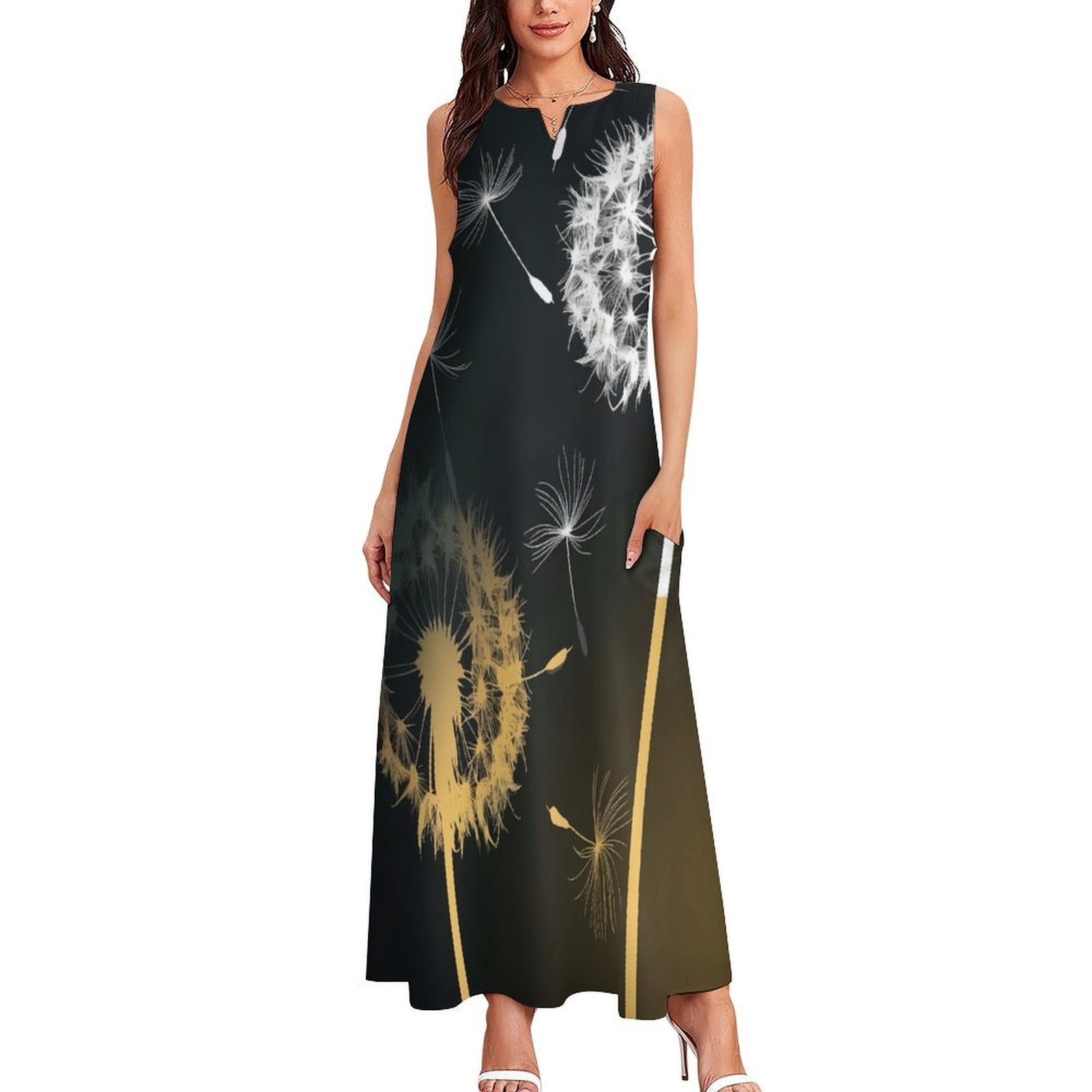 Dandelions Flying Long Dress Female Clothing Prom Dress Dress Women ...