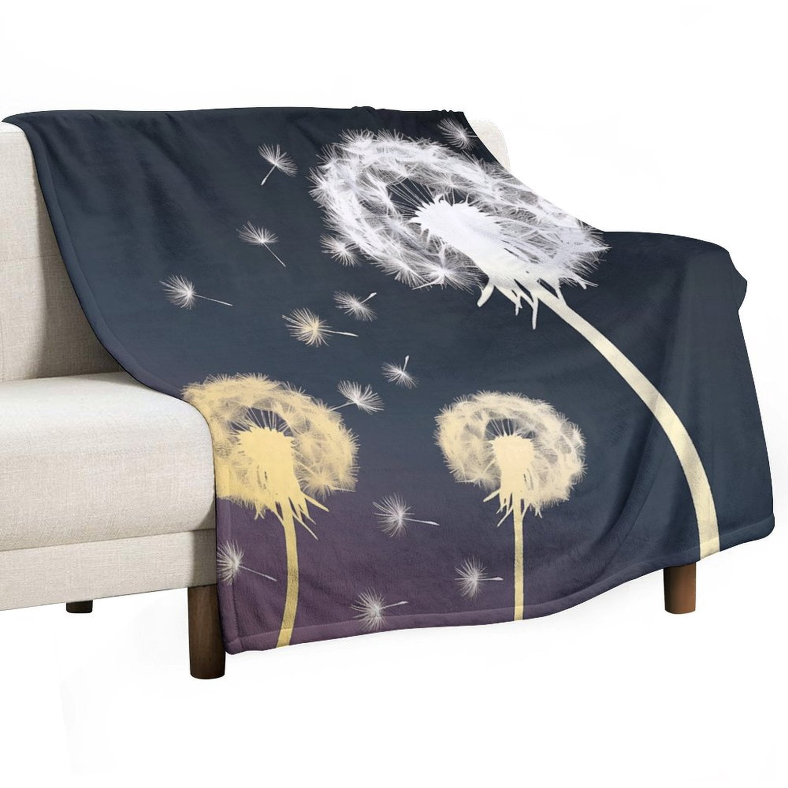 Dandelions Flying Warm Flannel Blanket Soft Comfortable Home Bed Air ...