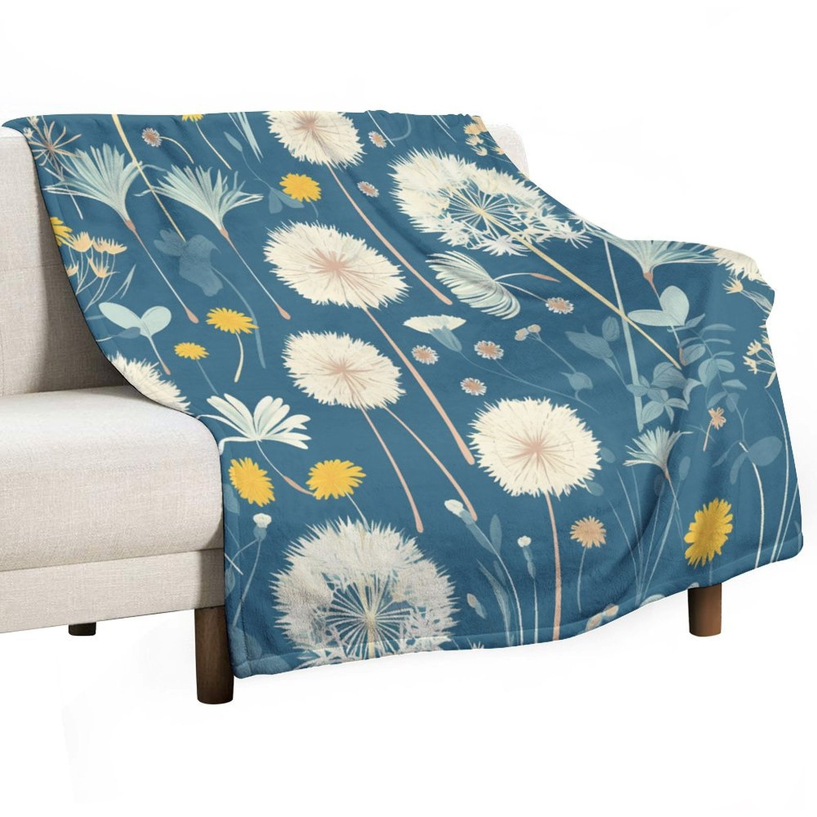 Dandelions Flying Warm Flannel Blanket Soft Comfortable Home Bed Air ...