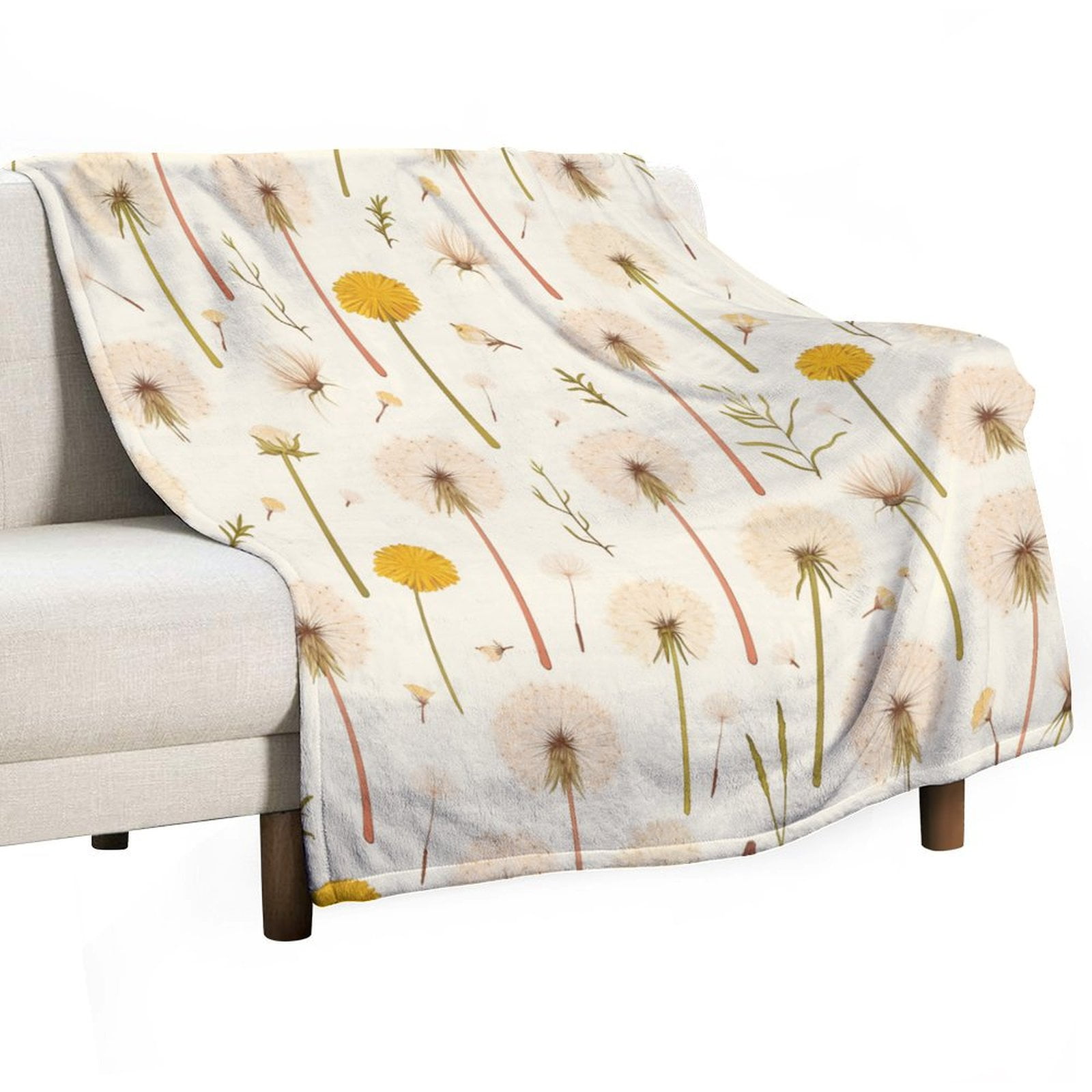 Dandelions Flying Warm Flannel Blanket Soft Comfortable Home Bed Air ...