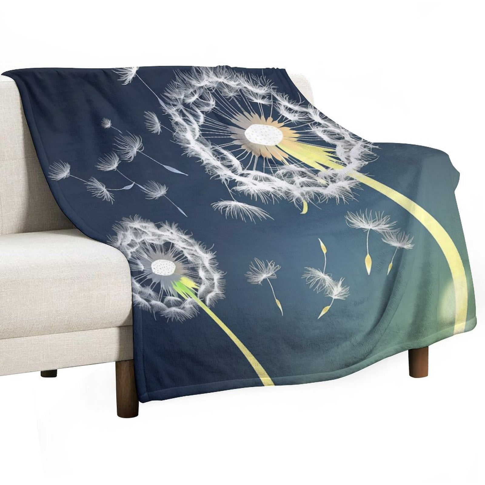 Dandelions Flying Warm Flannel Blanket Soft Comfortable Home Bed Air ...