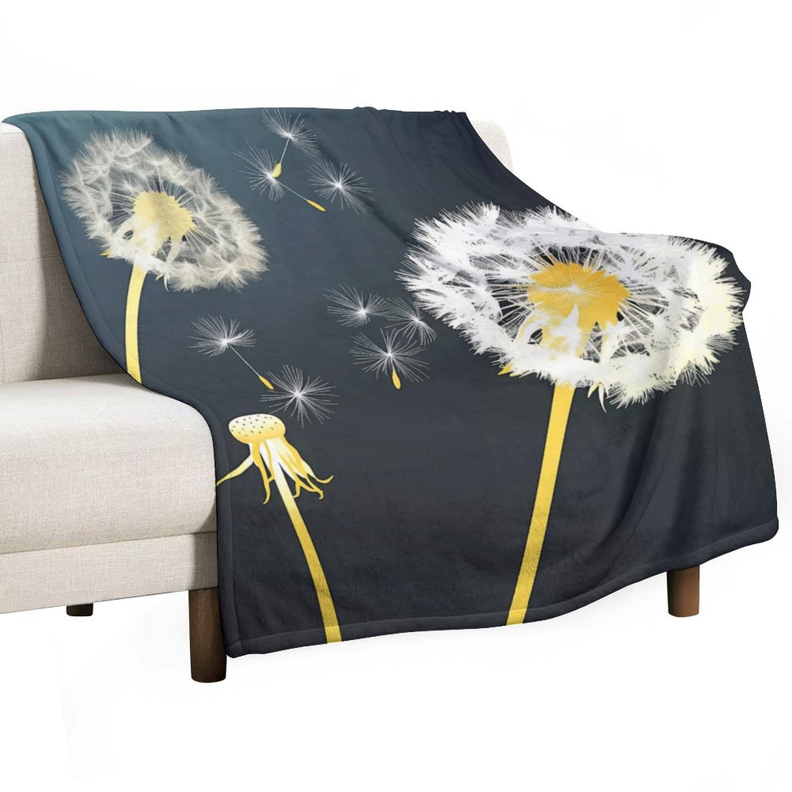 Dandelions Flying Warm Flannel Blanket Soft Comfortable Home Bed Air ...