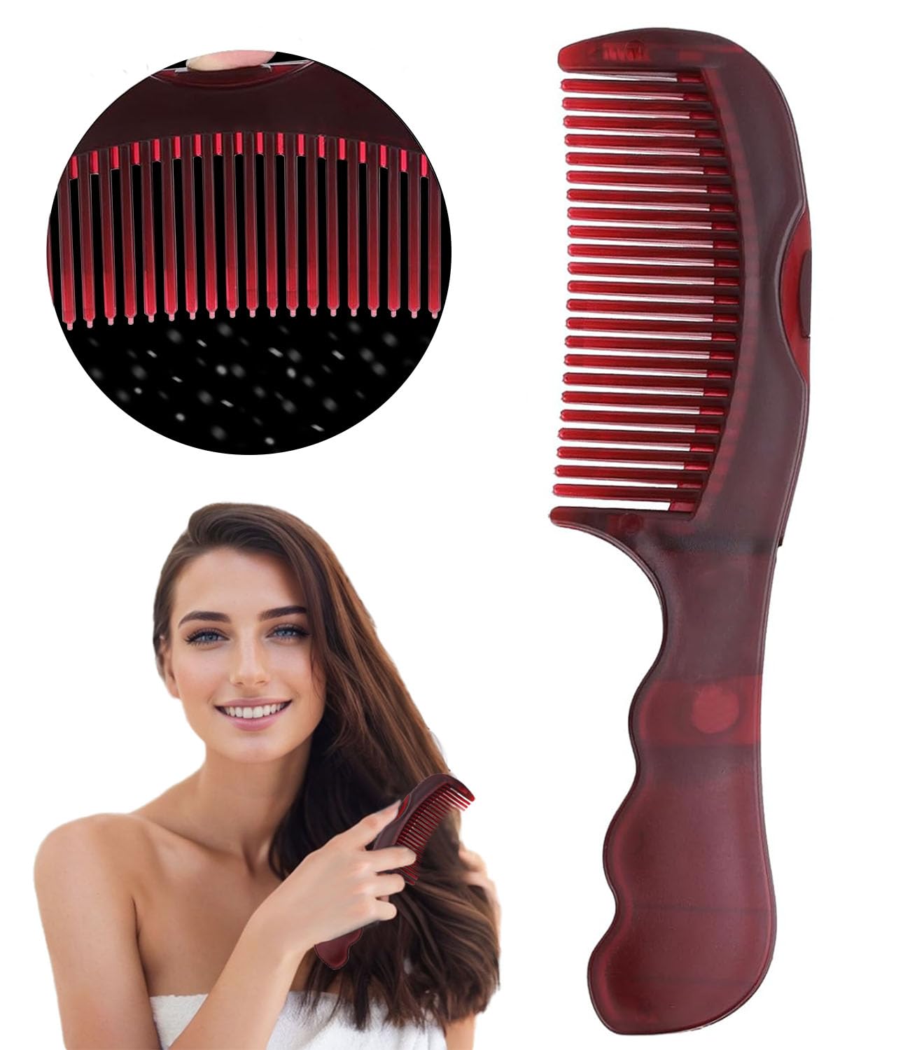 Dandruff Comb Fine Tooth Red Scalp Detox Comb Lice for Men, Women ...