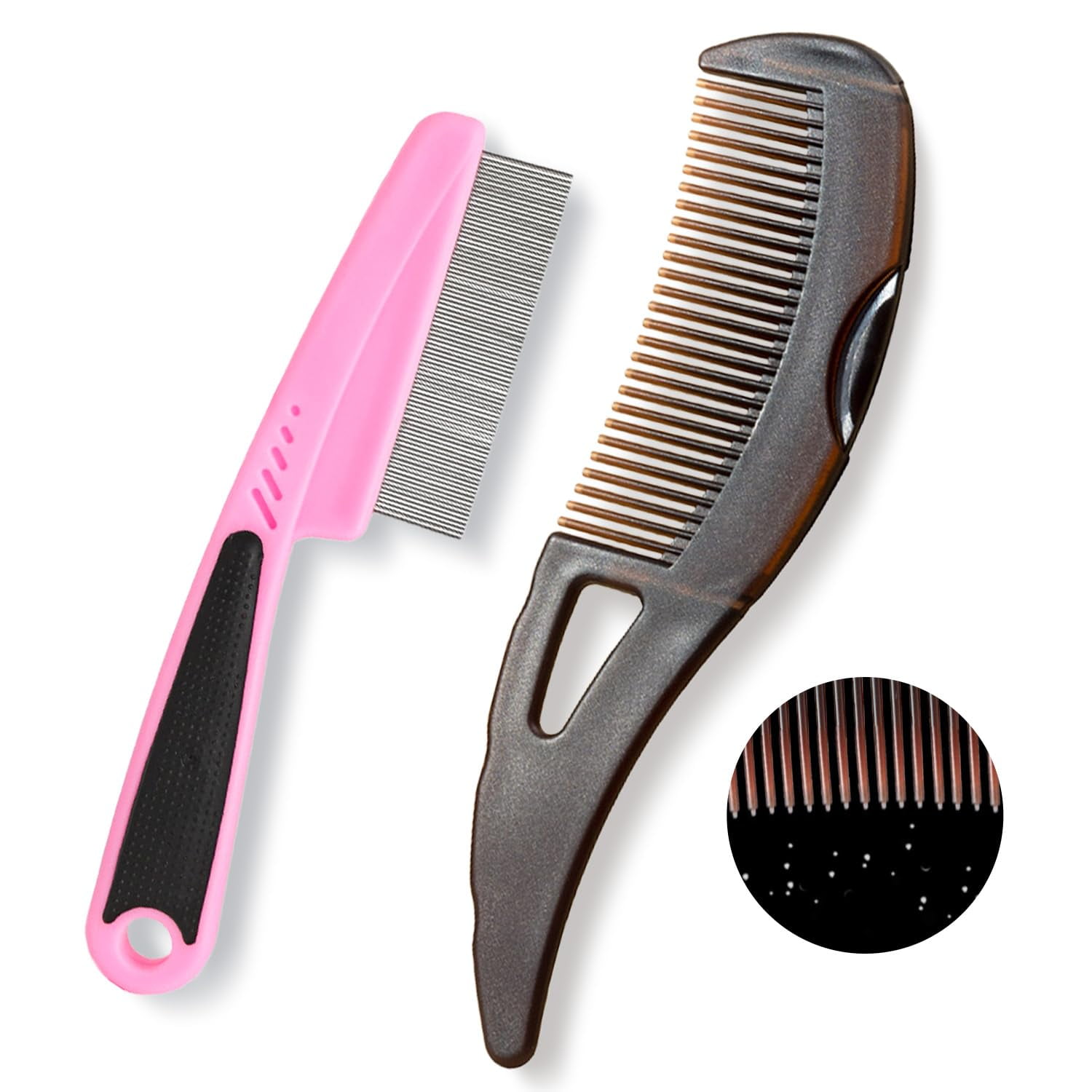 Dandruff Comb, Stainless Steel JKF25 Fine Tooth Lice/Flea/Psoriasis ...