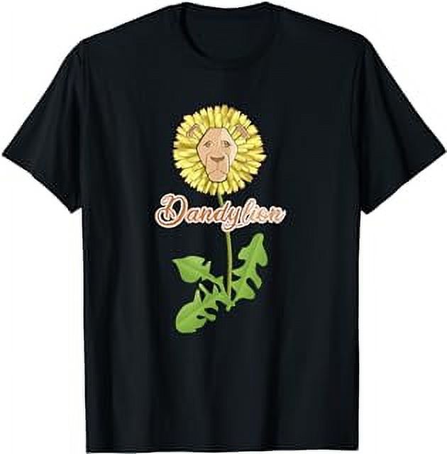 Dandy Lion - Lion Head with Dandelion Flower Body and Mane T-Shirt ...