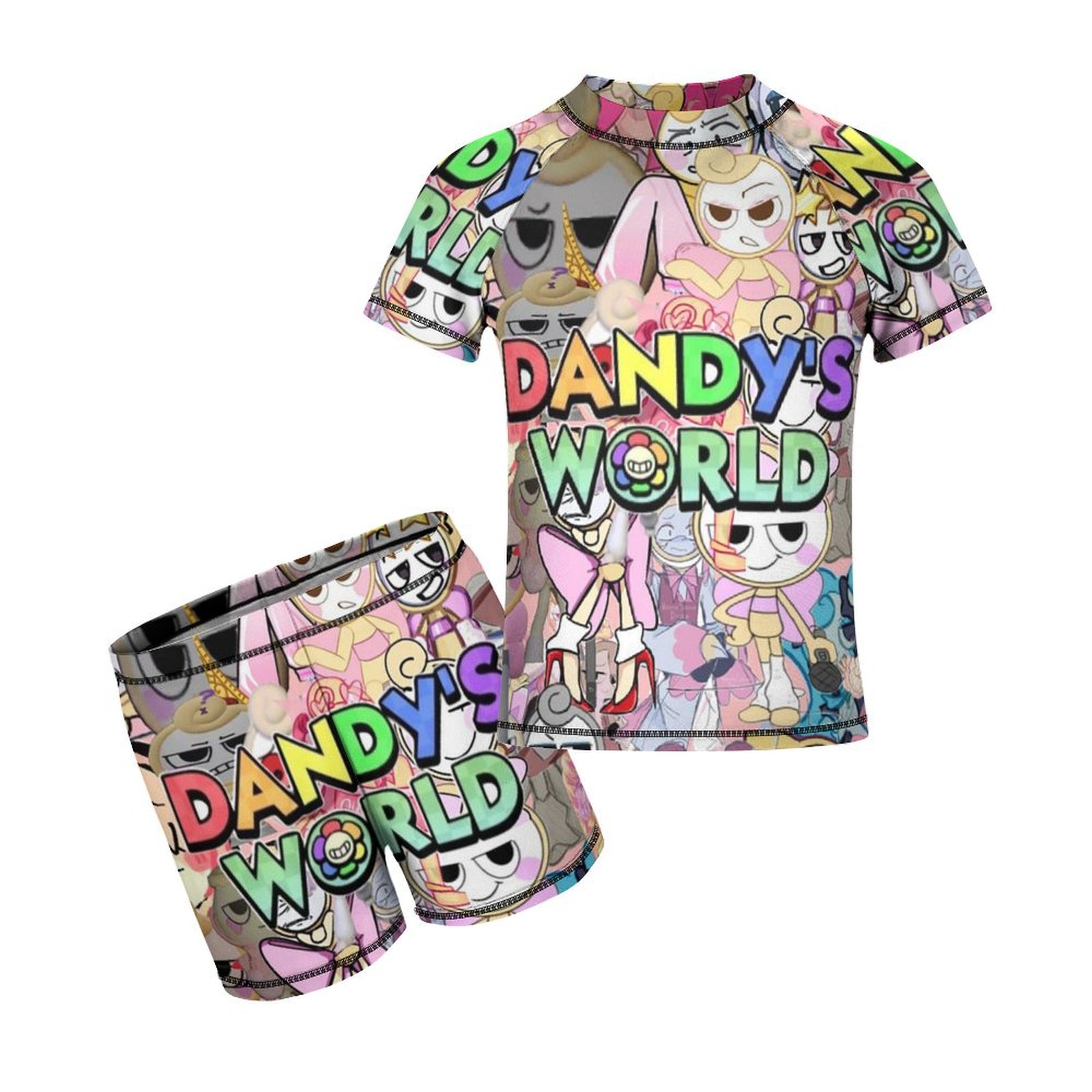 Dandy-S World Boys 2-Piece Swimsuit Set, Short Sleeve Rash Guard & Swim ...