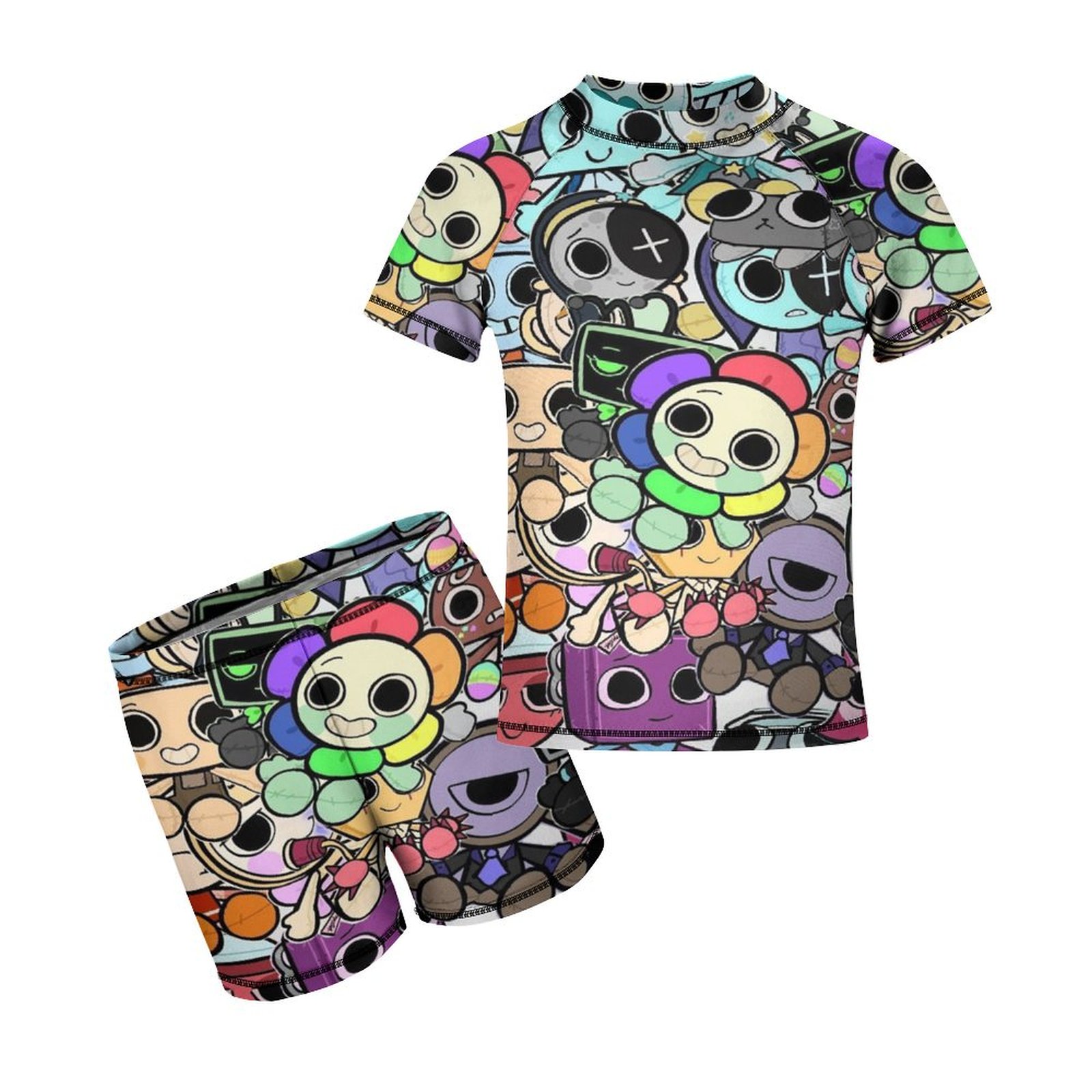 Dandy-S World Boys 2-Piece Swimsuit Set, Short Sleeve Rash Guard & Swim ...