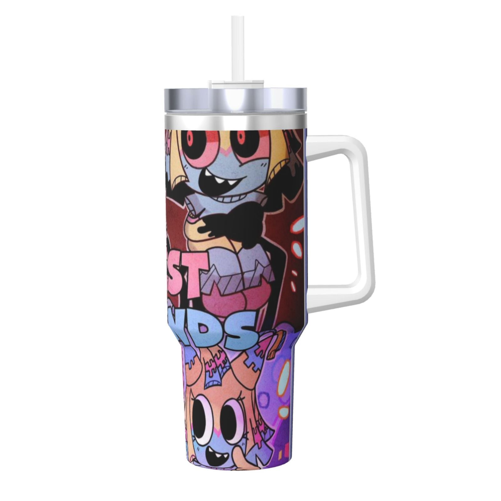 Dandy World 40 OZ Ice Bully Cup with Handle Straw, Double Wall ...