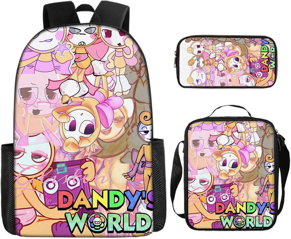 Dandy's World Backpack 3-Piece Set 17" Daypack + Crossbody Bag + Pencil ...