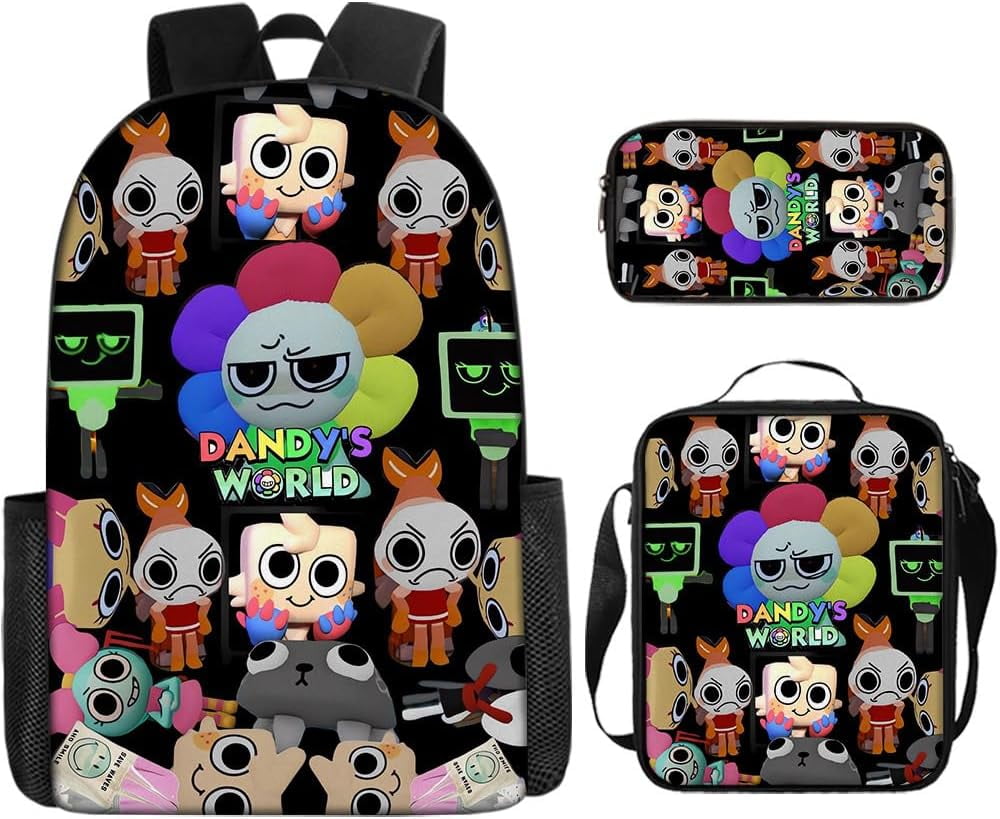 Dandy's World Backpack 3-Piece Set 17" Daypack + Crossbody Bag + Pencil ...